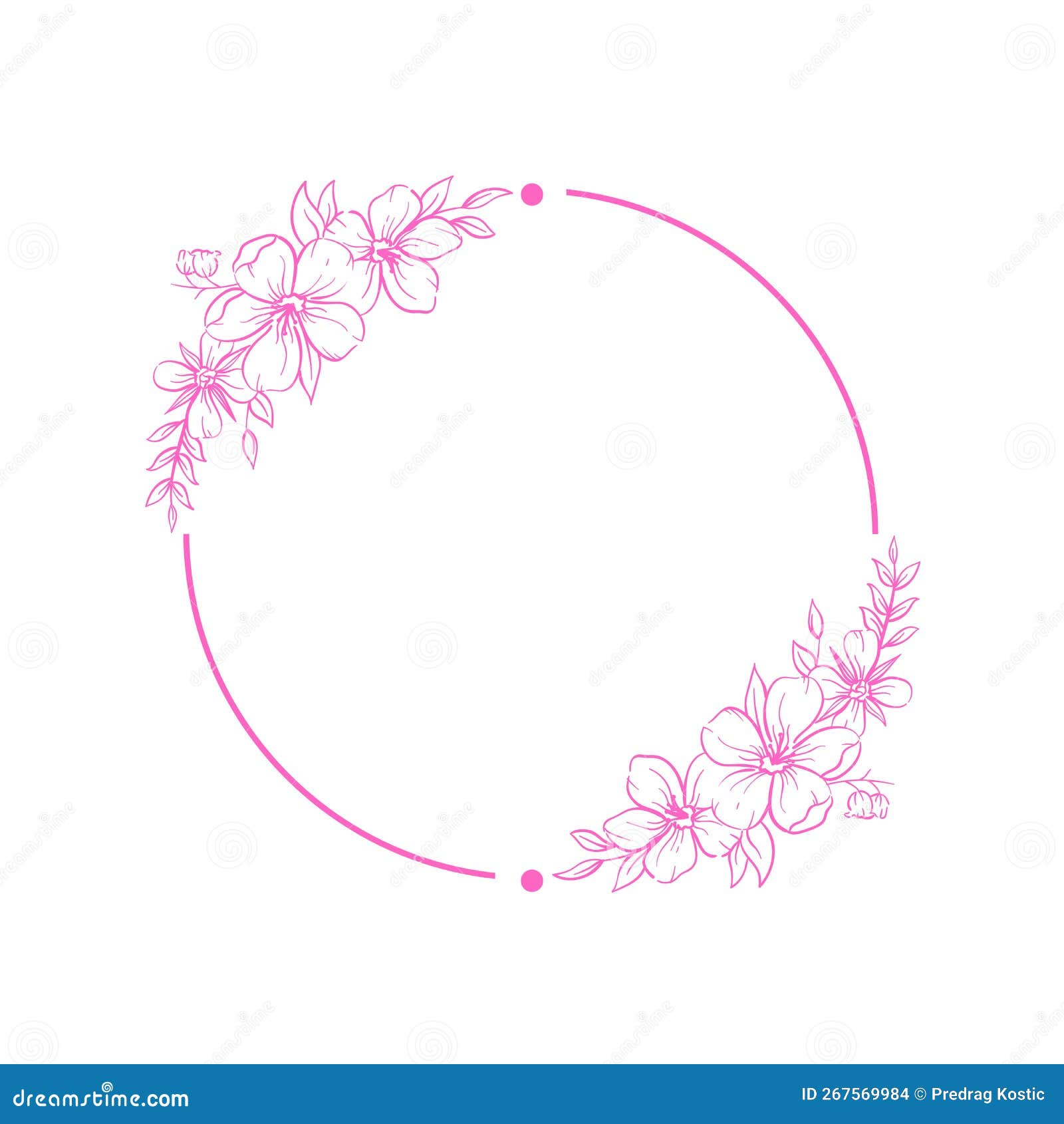 Pink circle frame stock illustration. Illustration of lavender - 267569984