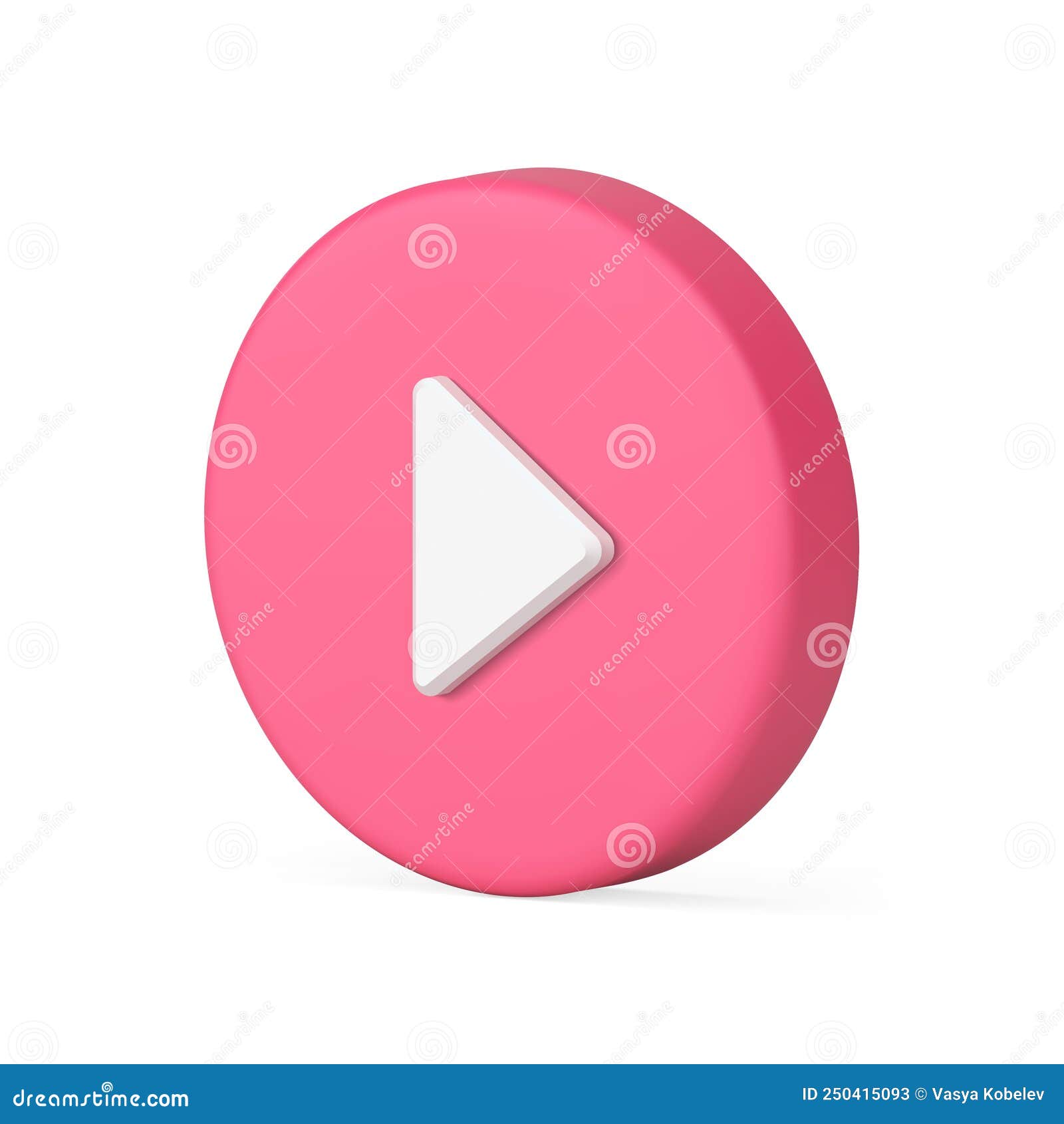 Pink Circle Play Button Navigation Menu Start Beginning Broadcasting ...