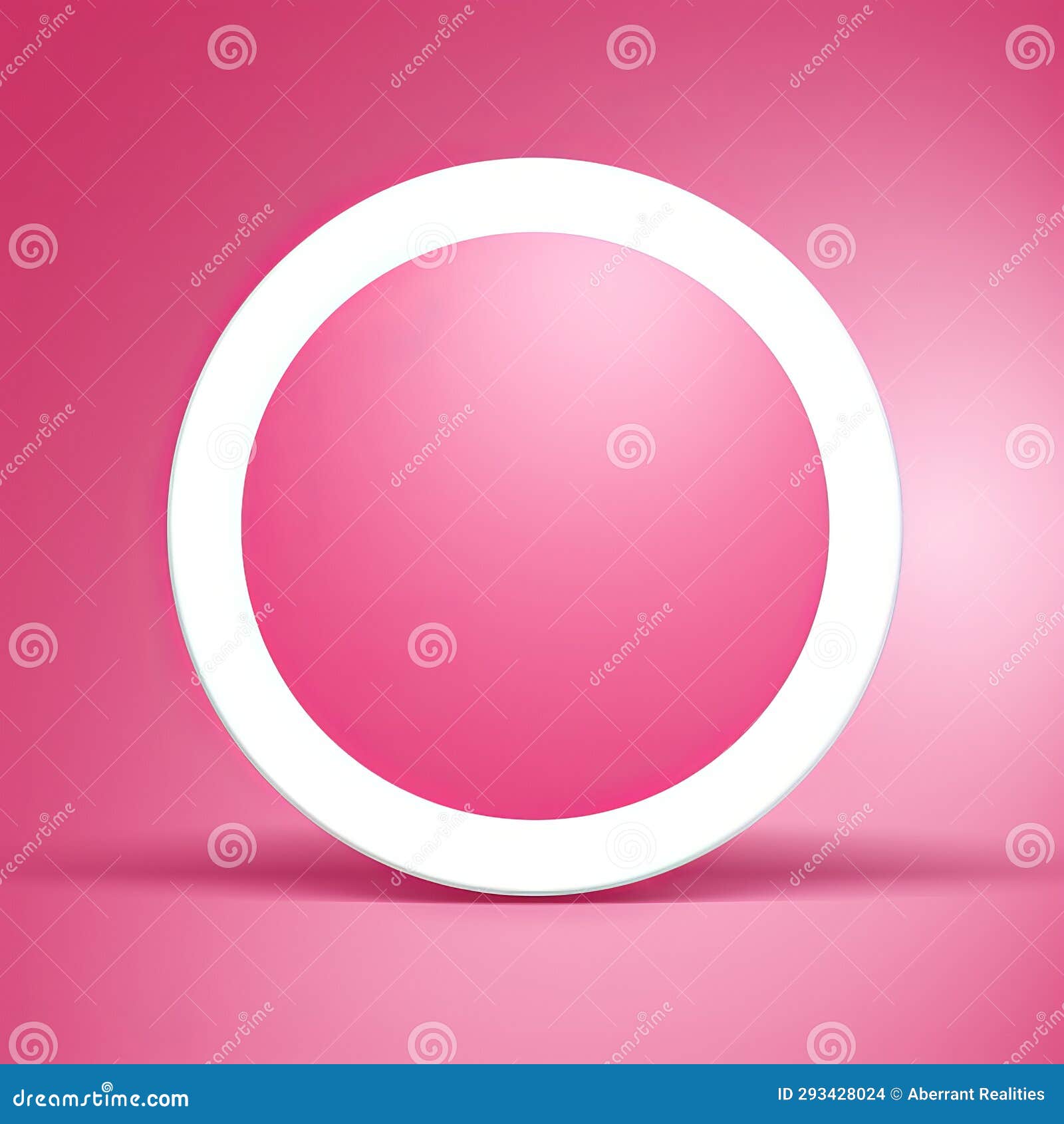 A Pink Circle with a White Border on a Pink Background Stock ...