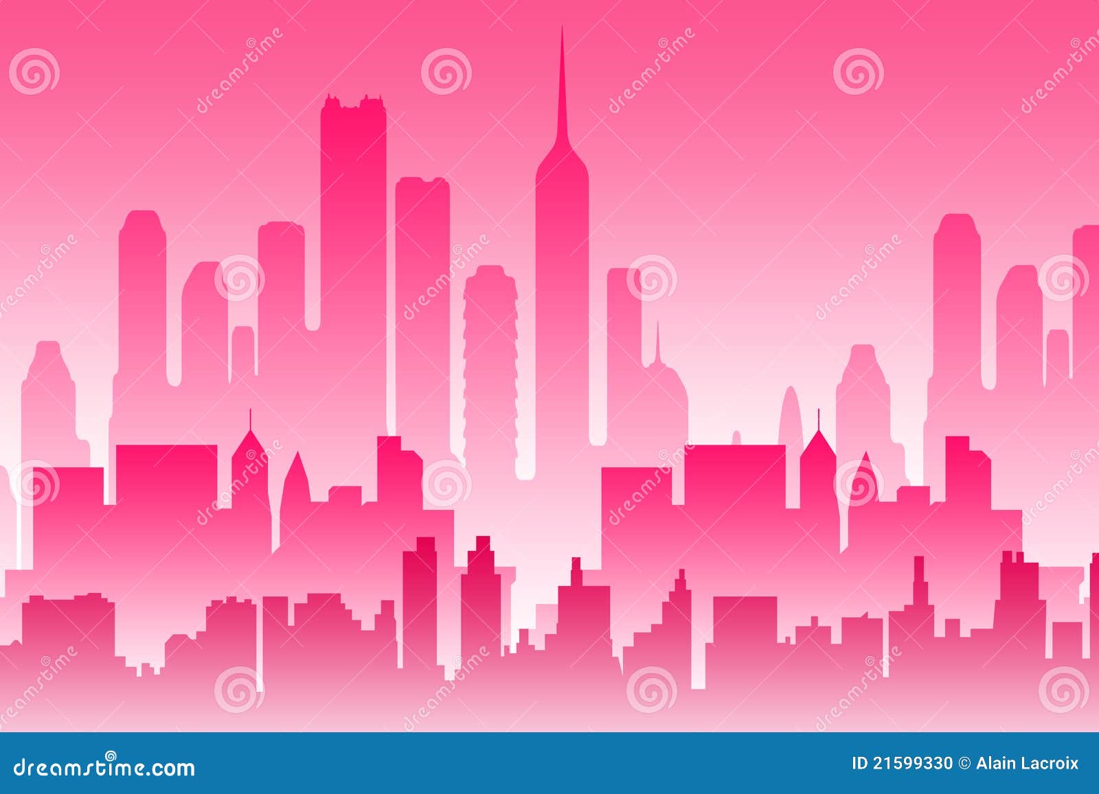 Pink city stock illustration. Illustration of building - 21599330