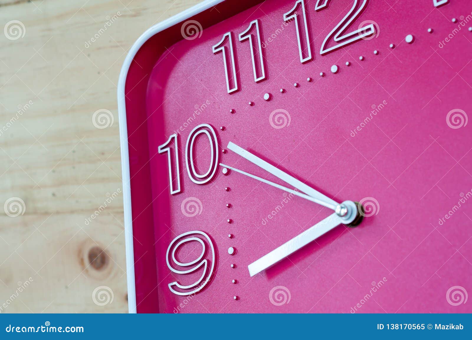 Pink clock stock image. Image of number, office, design - 138170565