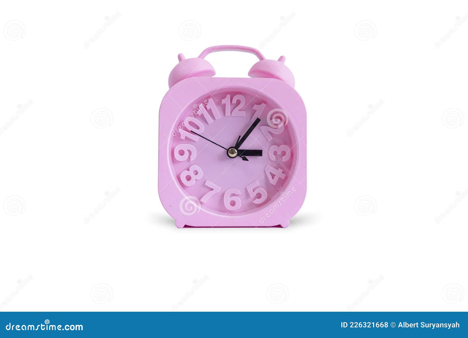 Pink Clock Isolated on White Background. Wall Clock Stock Photo - Image ...