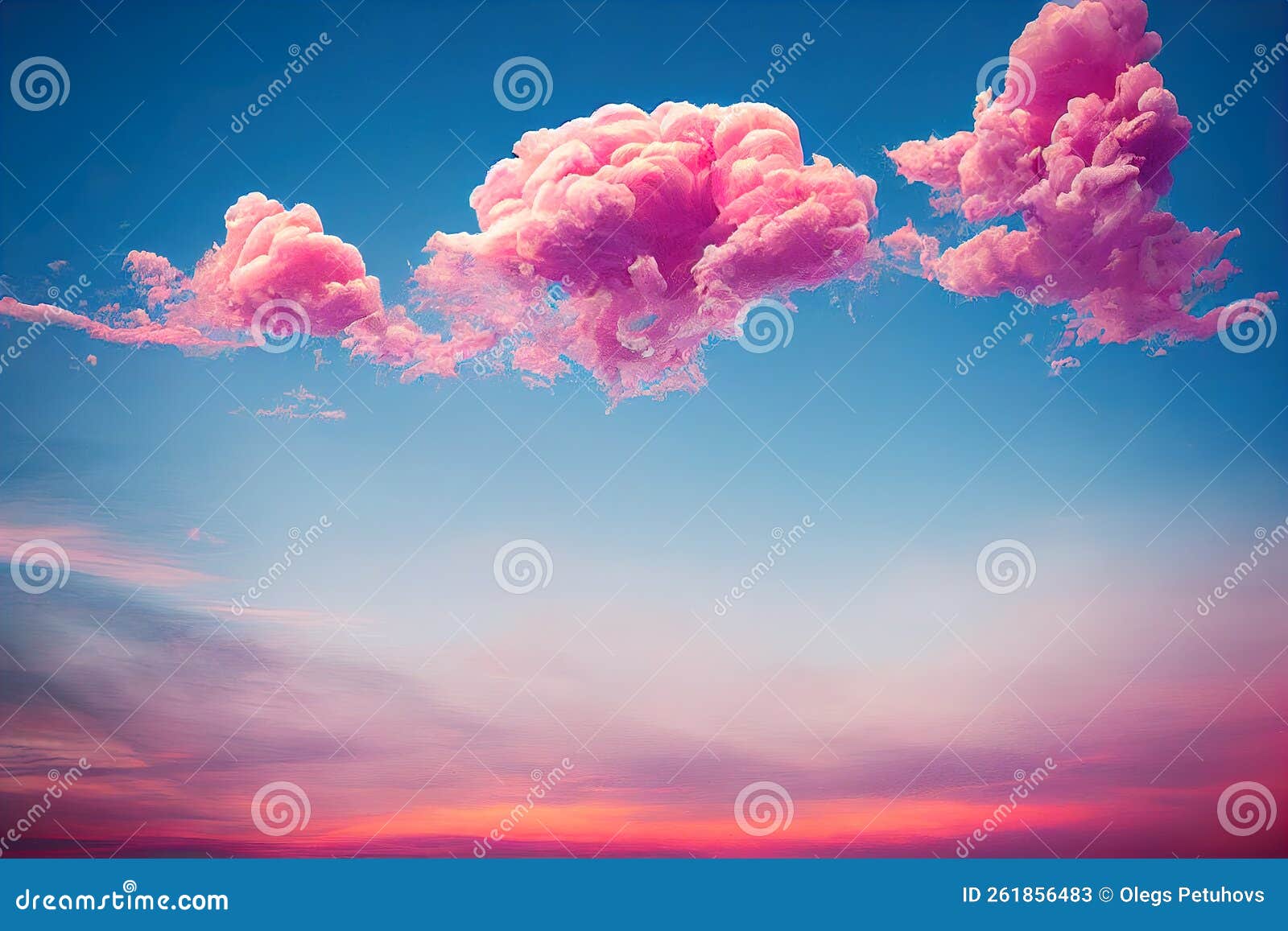 A Pink Cloud Floating in the Sky Over a Beach at Sunset or Sunrise or ...