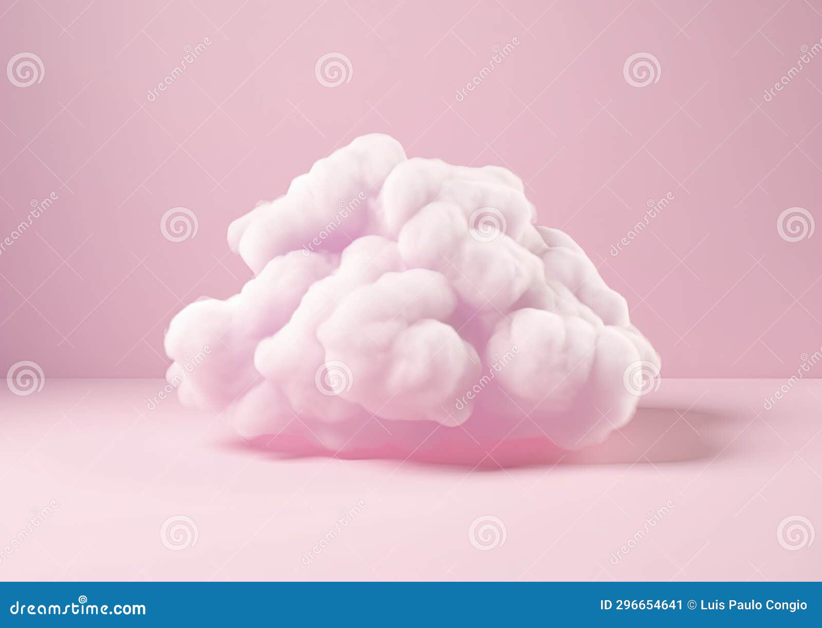 A Pink Cloud Floating on a Pink Surface Stock Illustration ...