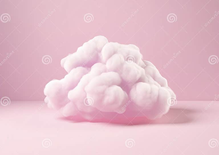 A Pink Cloud Floating on a Pink Surface Stock Illustration ...