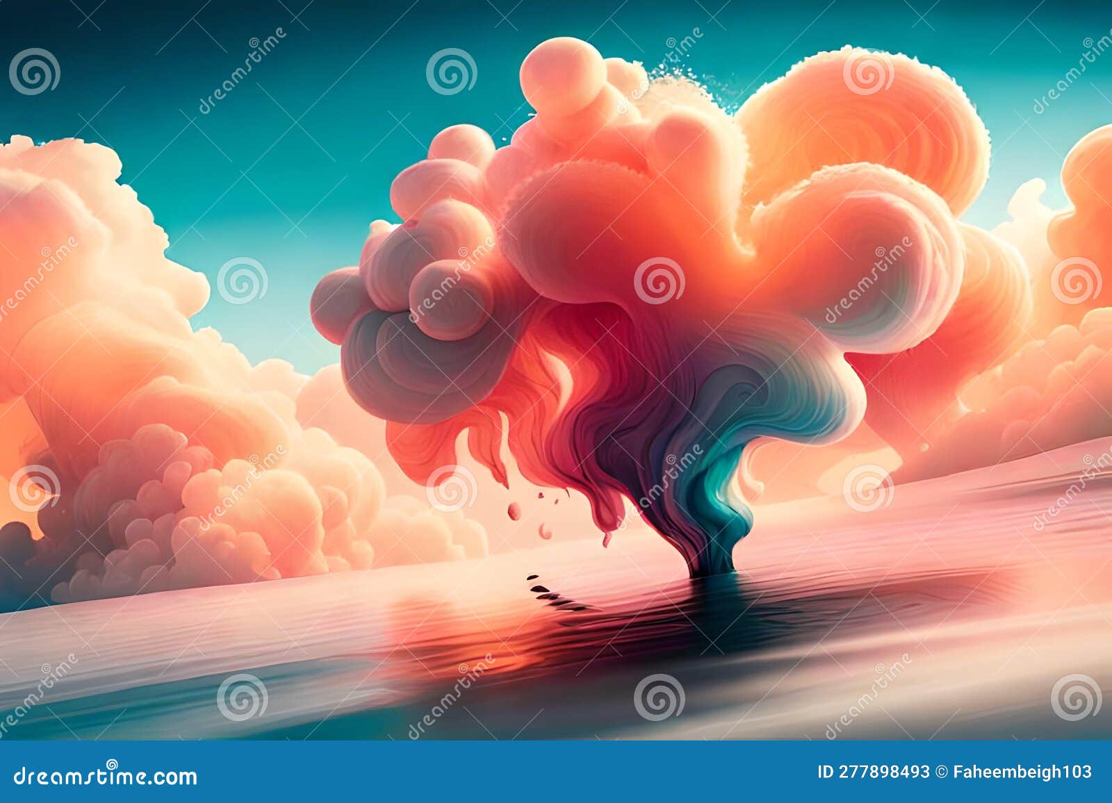 Pink Clouds. Abstract Art. Ai Generated Stock Illustration ...