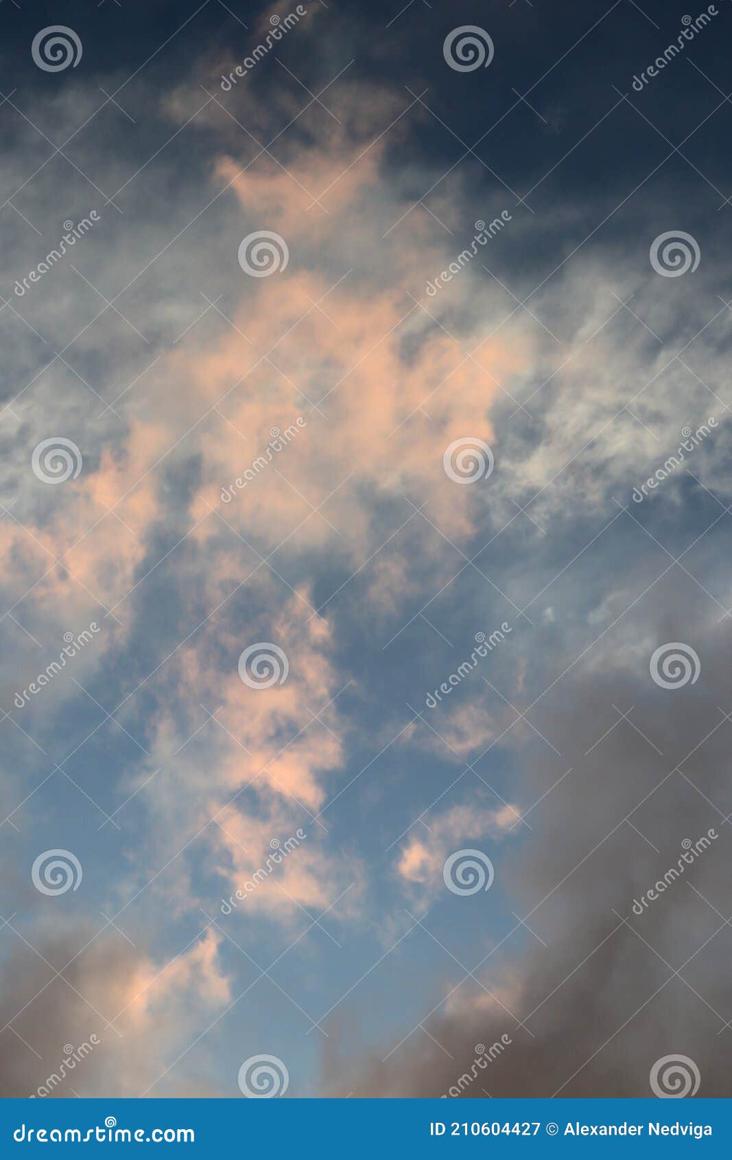 Pink Clouds on the Blue Sky Background Stock Image - Image of days ...