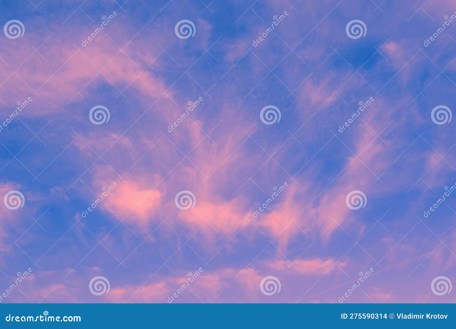 Pink Clouds in the Blue Sky Stock Photo - Image of color, scenic: 275590314