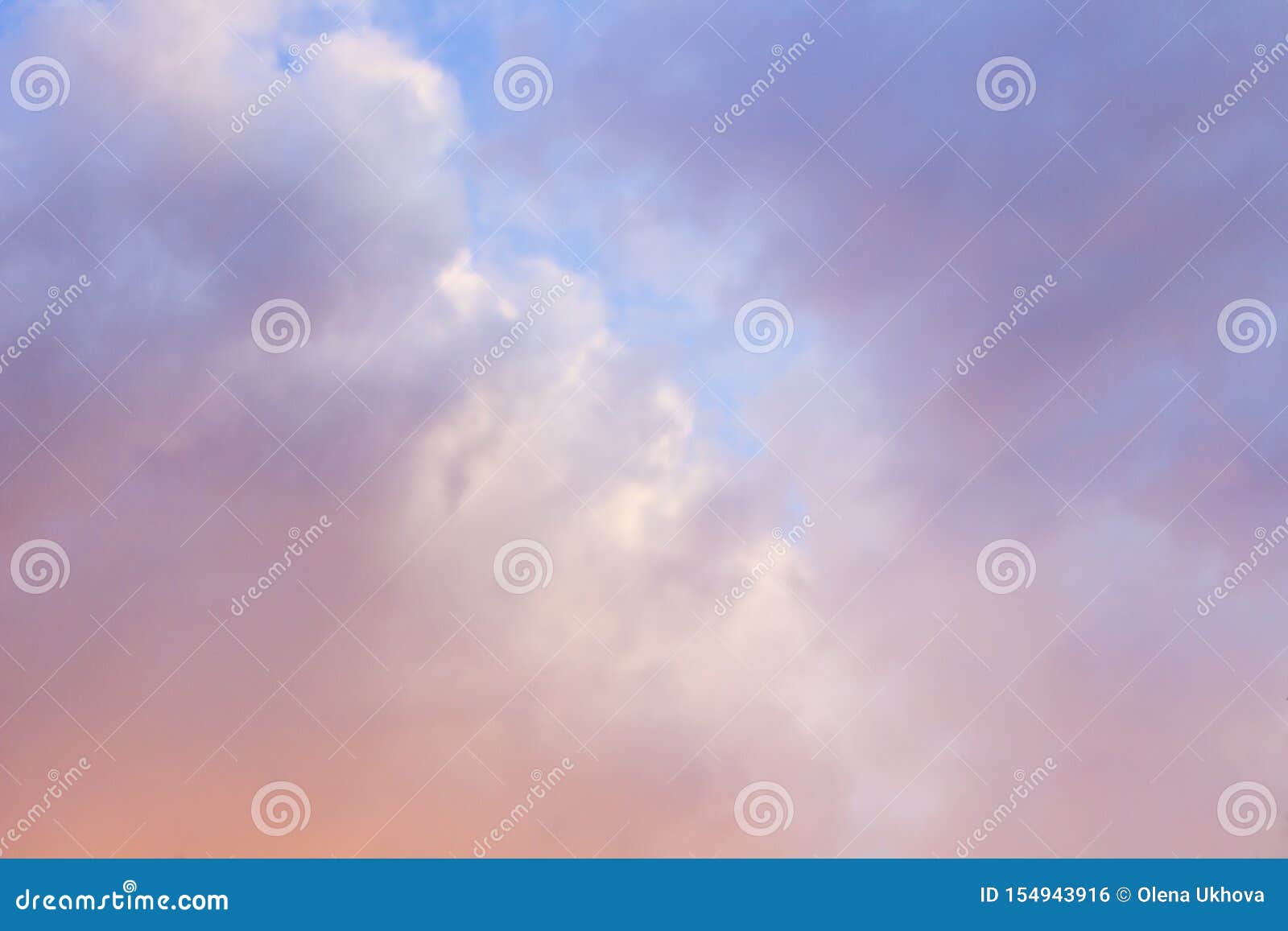 Pink Clouds in the Blue Sky at Sunset Stock Photo - Image of ...