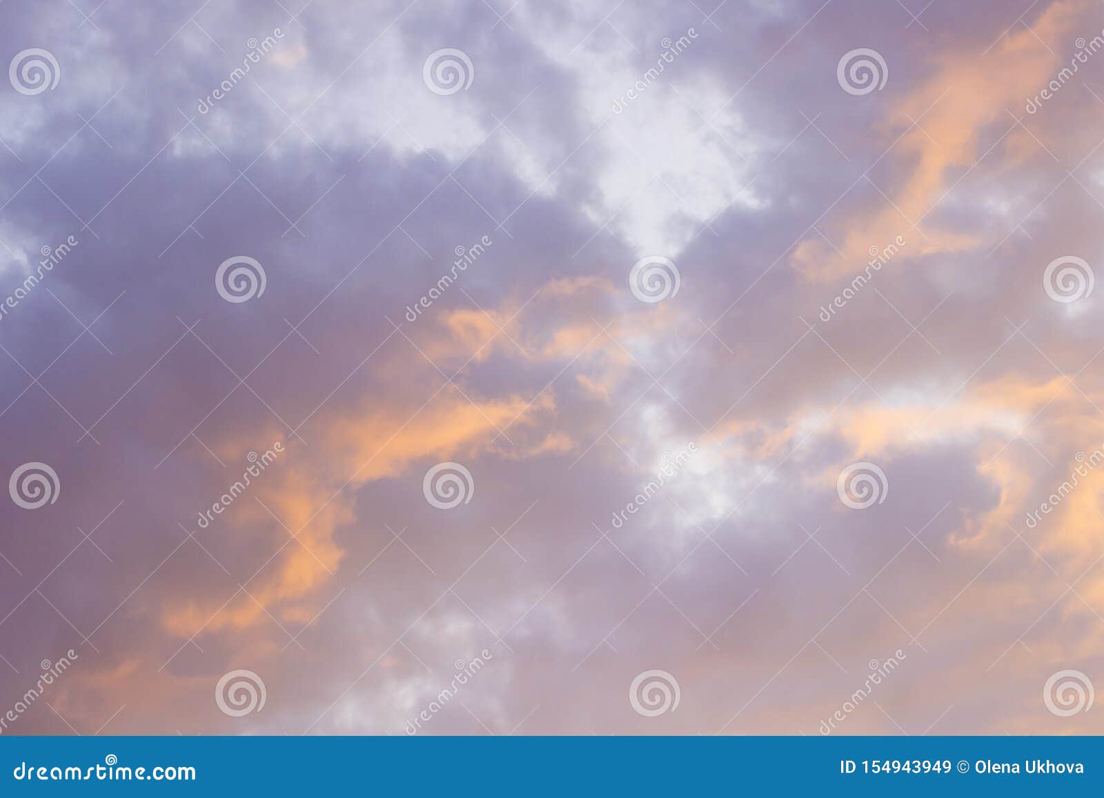 Pink Clouds in the Blue Sky at Sunset Stock Image - Image of ...