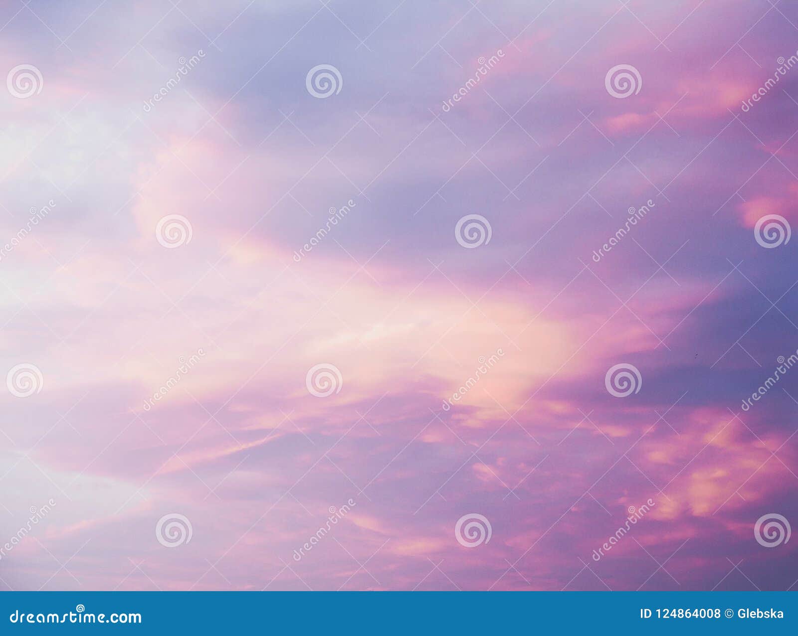 Pink Clouds on Blue Sunset Sky Stock Photo - Image of open, gradient ...