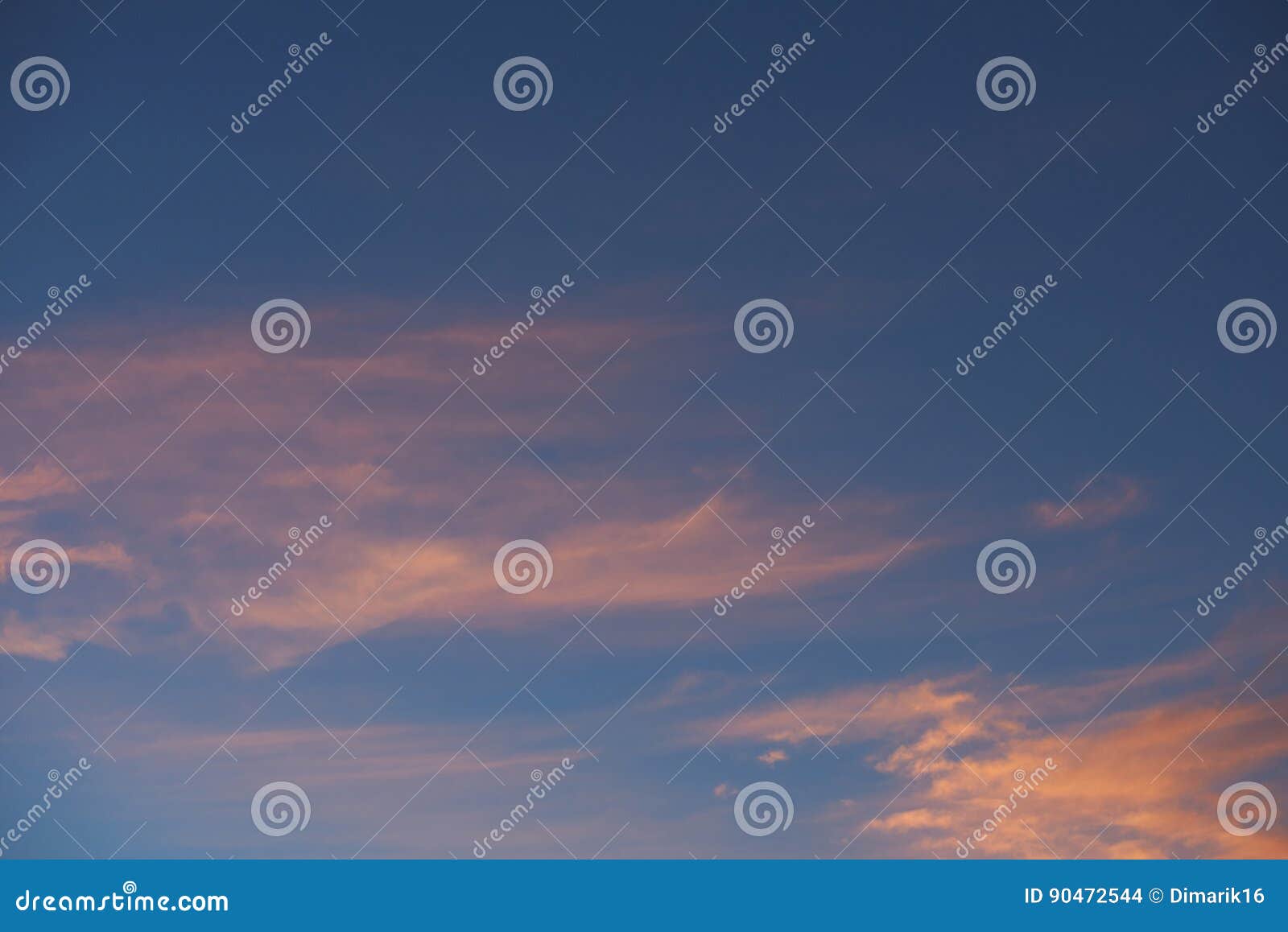 Pink Clouds on Dusk Blue Sky Stock Photo - Image of orange, scene: 90472544