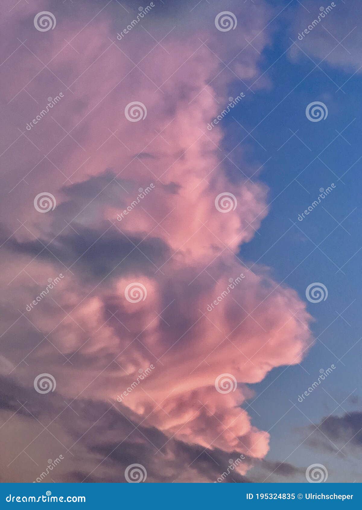 Pink Clouds Form Patterns in the Sky Stock Image - Image of pink, peace ...