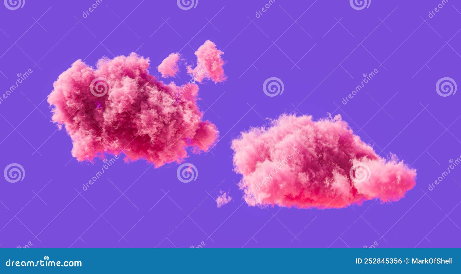 Pink Clouds, Romantic Soft Cloud Formations, 3d Rendering Stock ...
