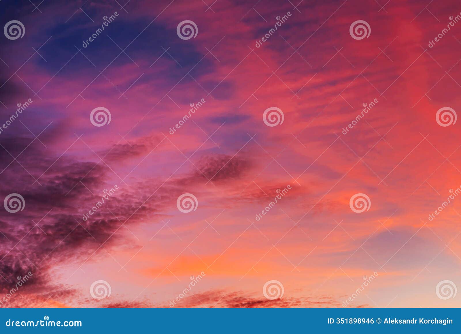 Pink Clouds at Sunset in Beautiful Blue Sky in the Evening Stock Photo ...