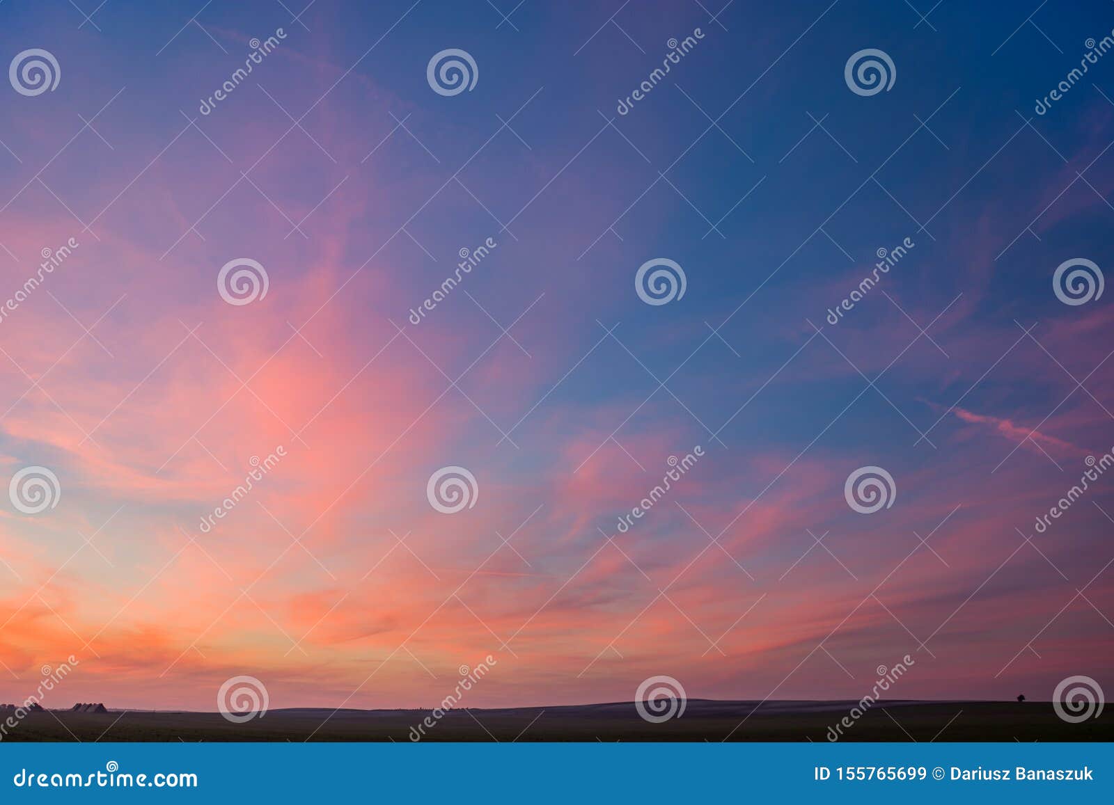 Pink Clouds after Sunset on a Blue Sky Stock Image - Image of abstract ...