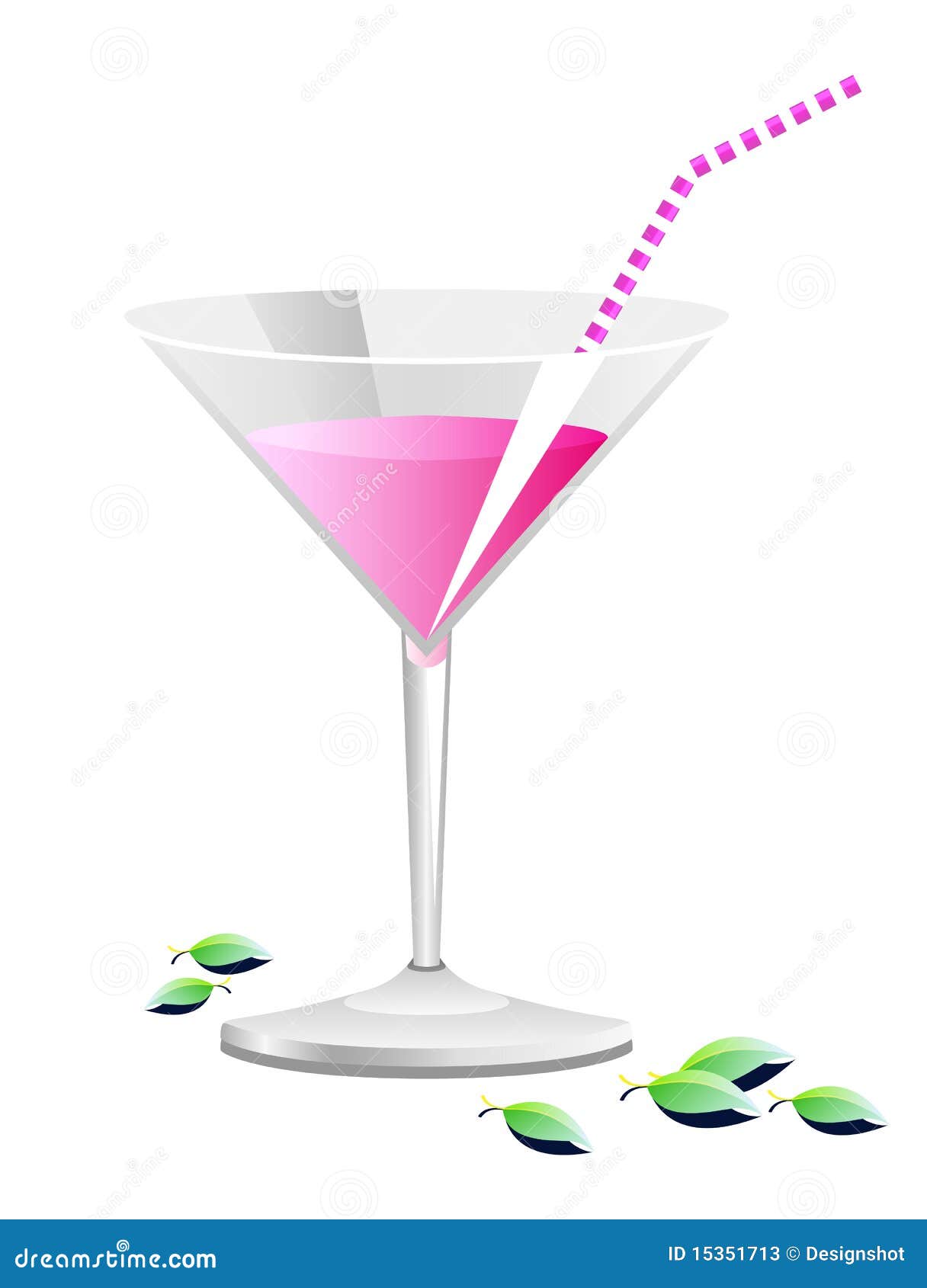 Pink cocktail stock vector. Illustration of cocktailbar - 15351713
