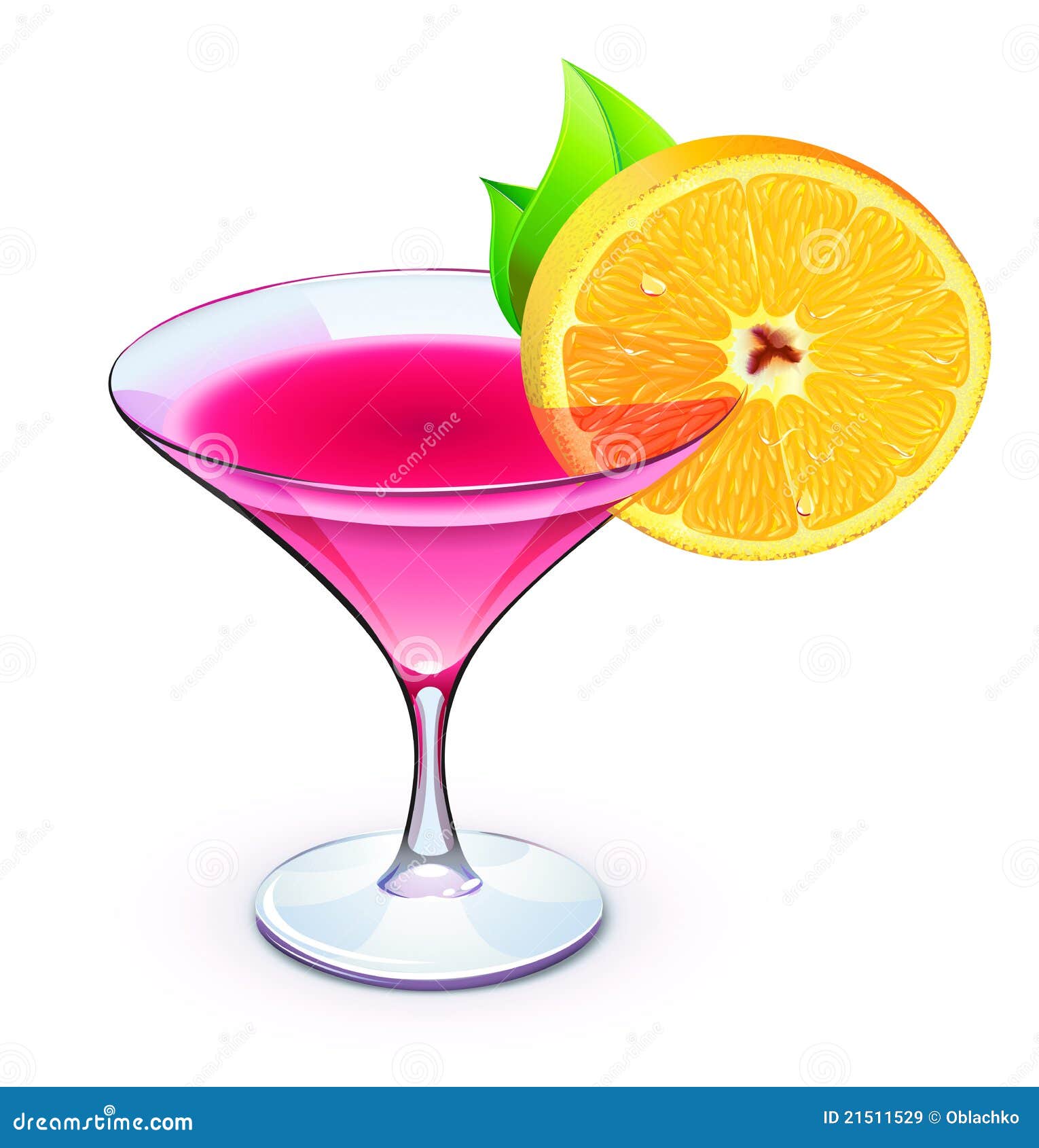 Pink cocktail stock vector. Illustration of elegance - 21511529
