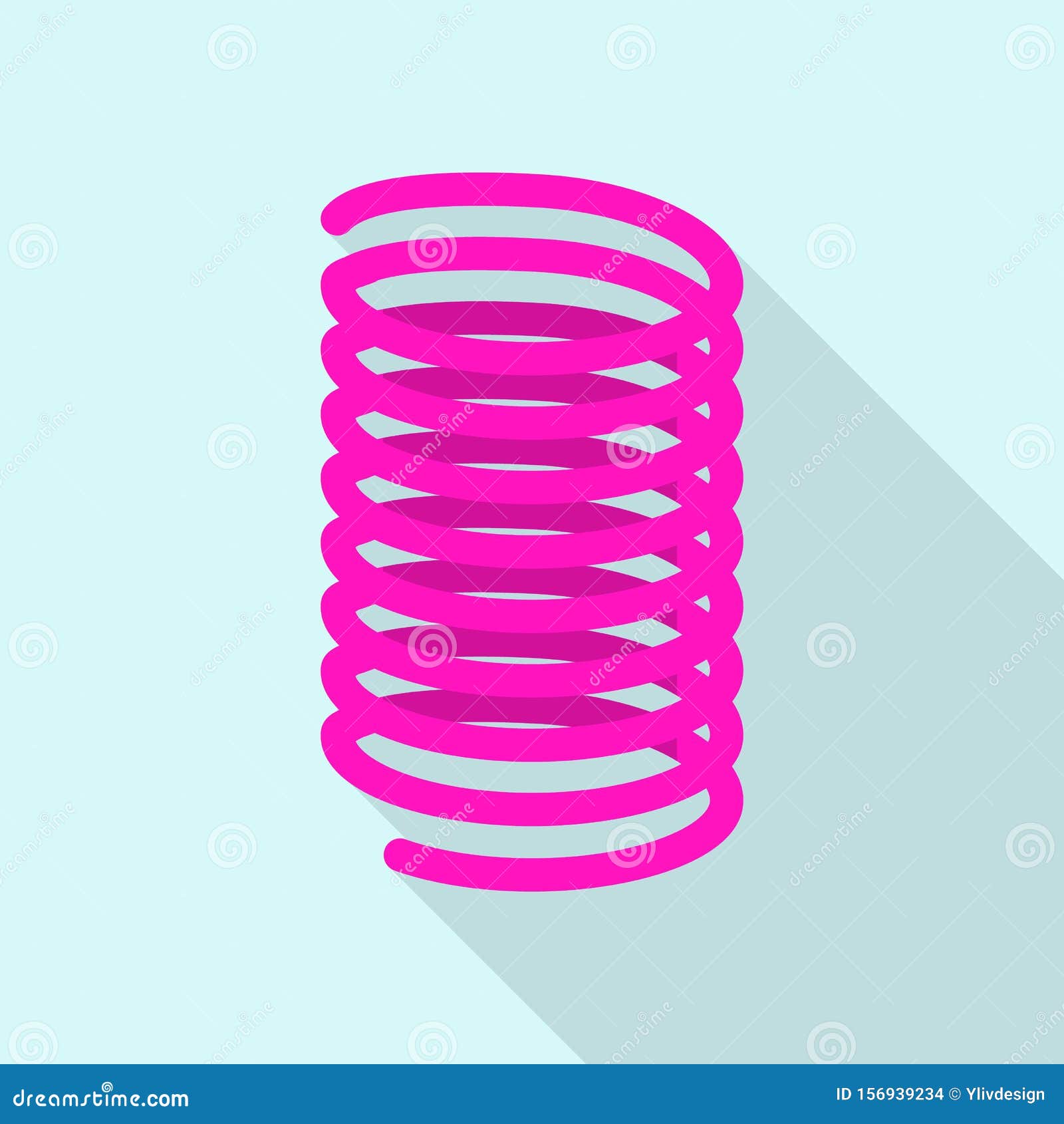 Pink coil icon, flat style stock vector. Illustration of curvy - 156939234