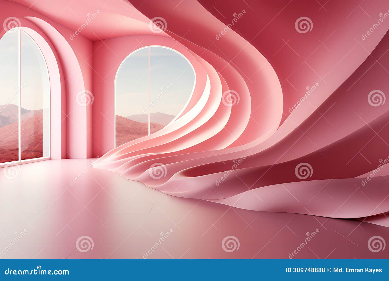 Pink Color Background, Color Gradation, Pink Wallpaper, 3D Rendering ...