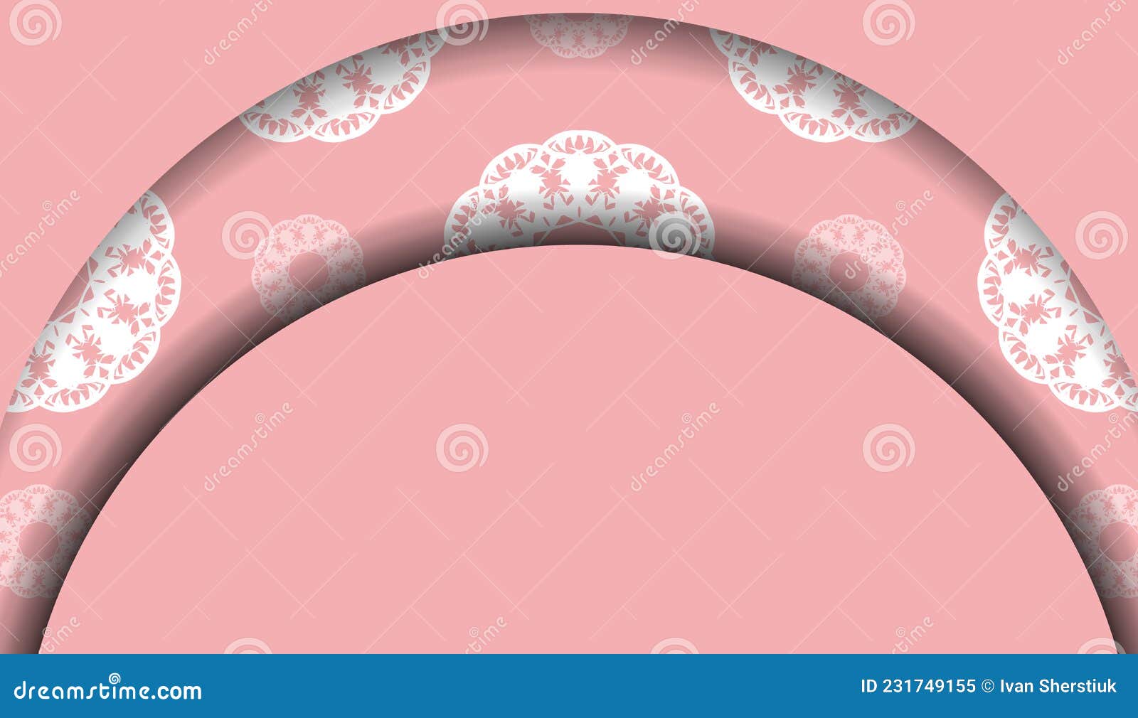 Pink Color Banner Template with Abstract White Pattern for Design Under ...