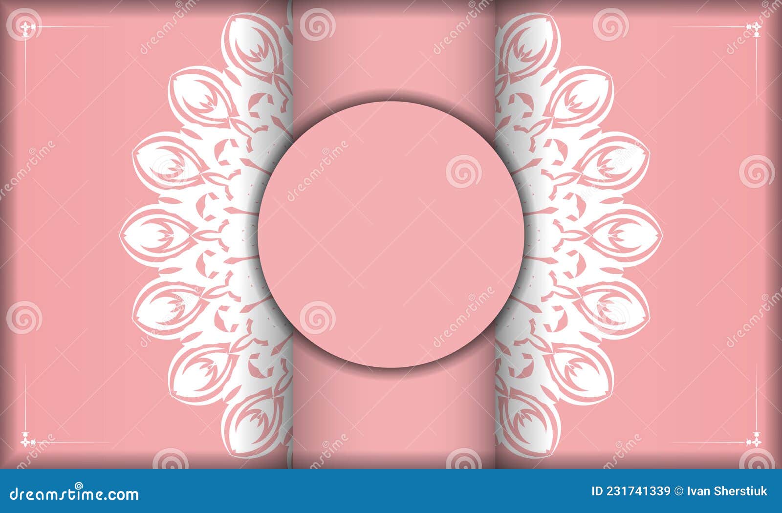 Pink Color Banner Template with Abstract White Pattern for Design Under ...