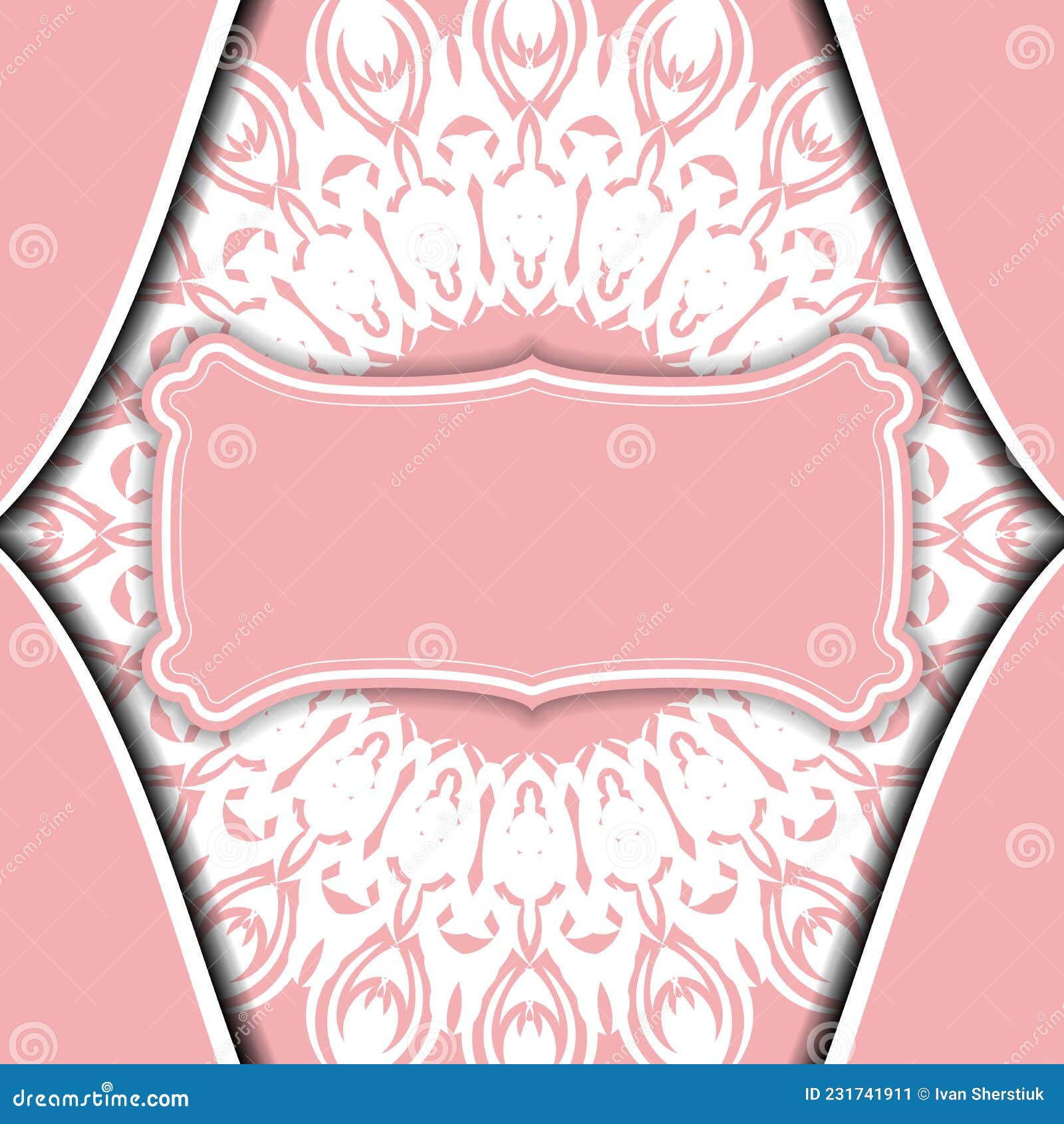 Pink Color Banner Template with Indian White Pattern for Design Under ...
