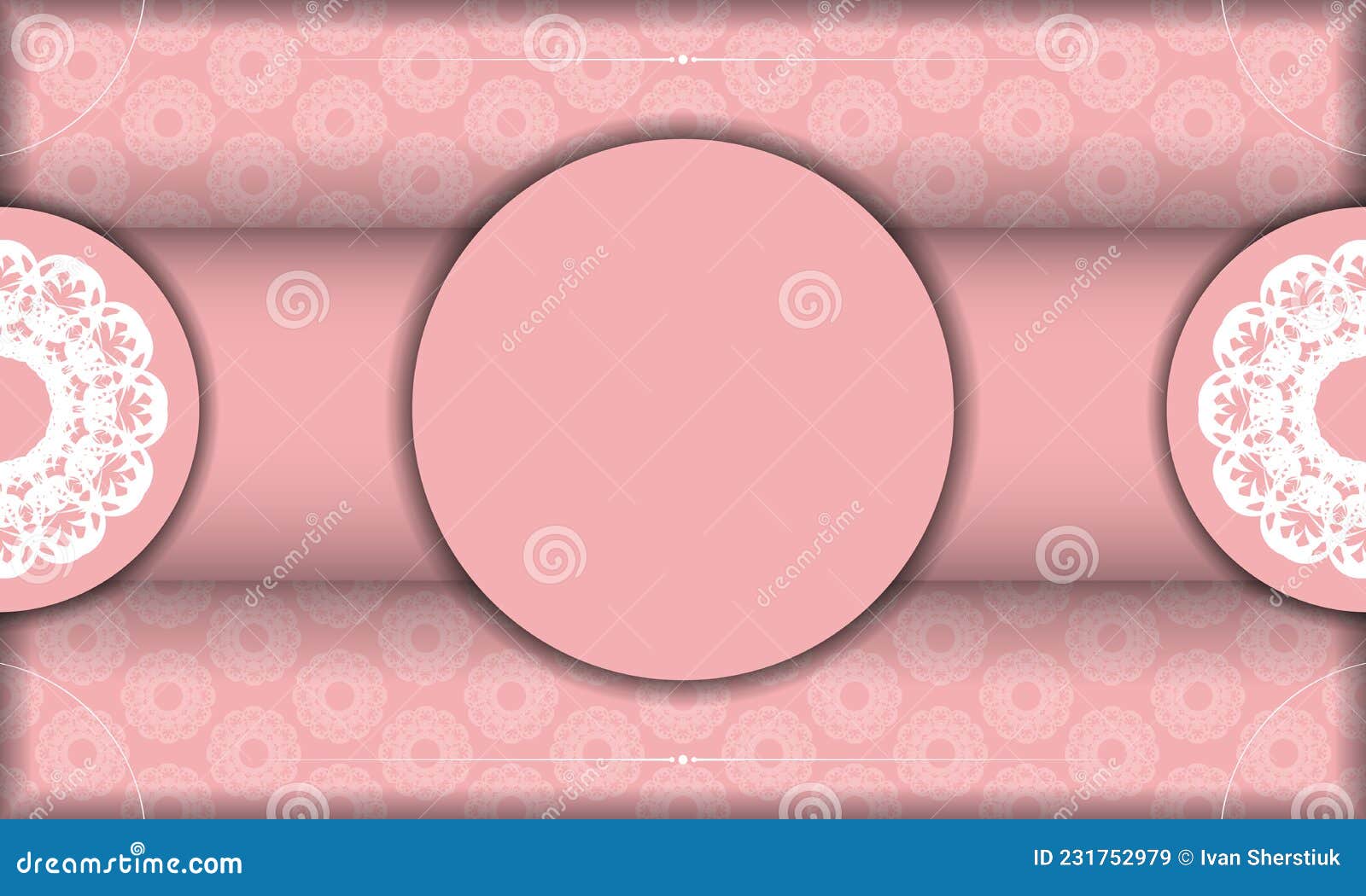 Pink Color Banner Template with Luxurious White Pattern for Design ...