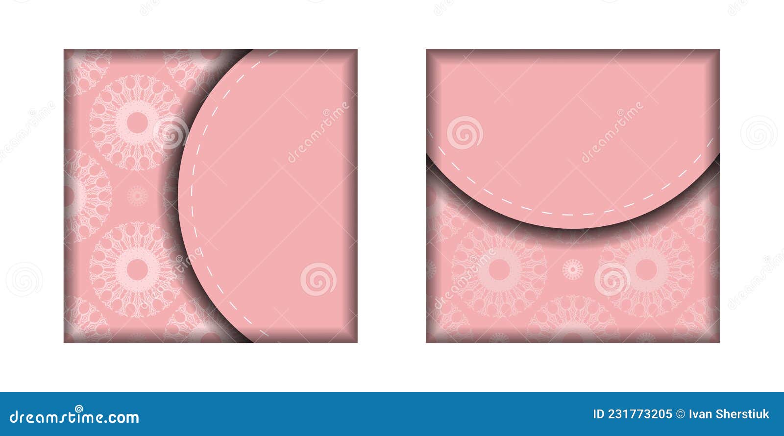 Pink Color Card with Abstract White Pattern for Your Design. Stock ...