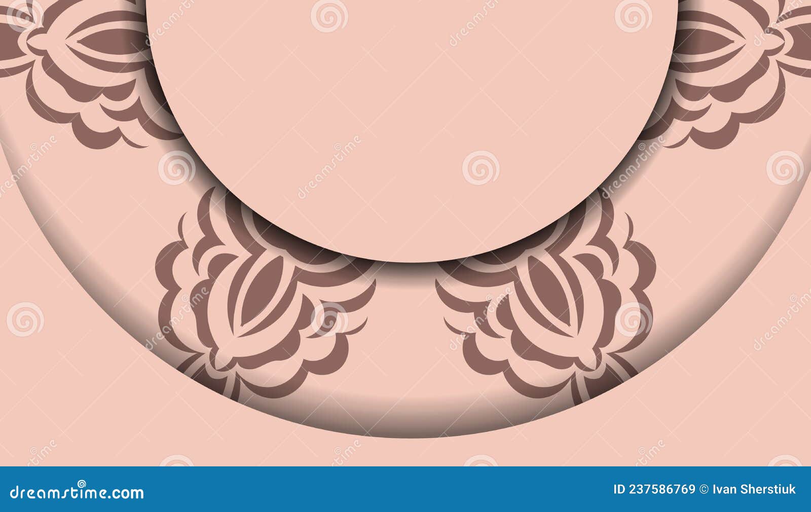 Pink Color Card with Vintage Pattern for Your Design. Stock Vector ...