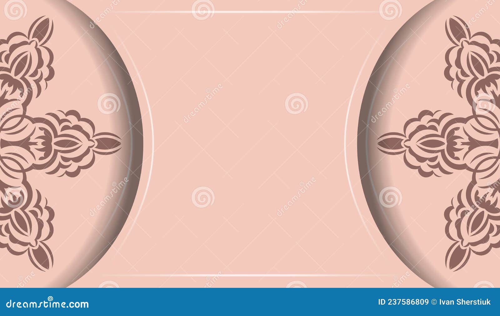 Pink Color Card with Vintage Pattern for Your Design. Stock Vector ...