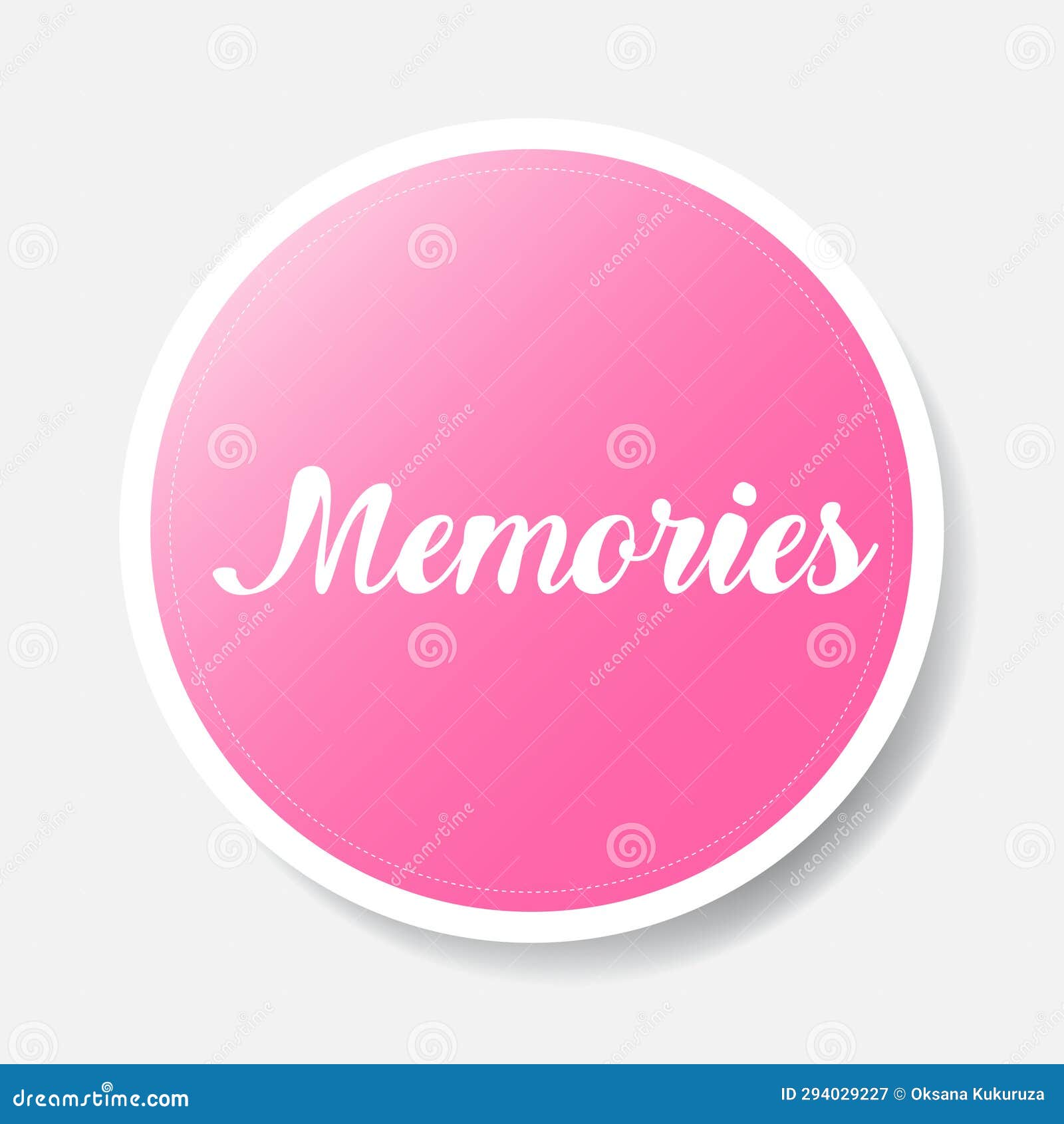Pink Color Circle Shape Sticker with Positive Phrase, Vector ...