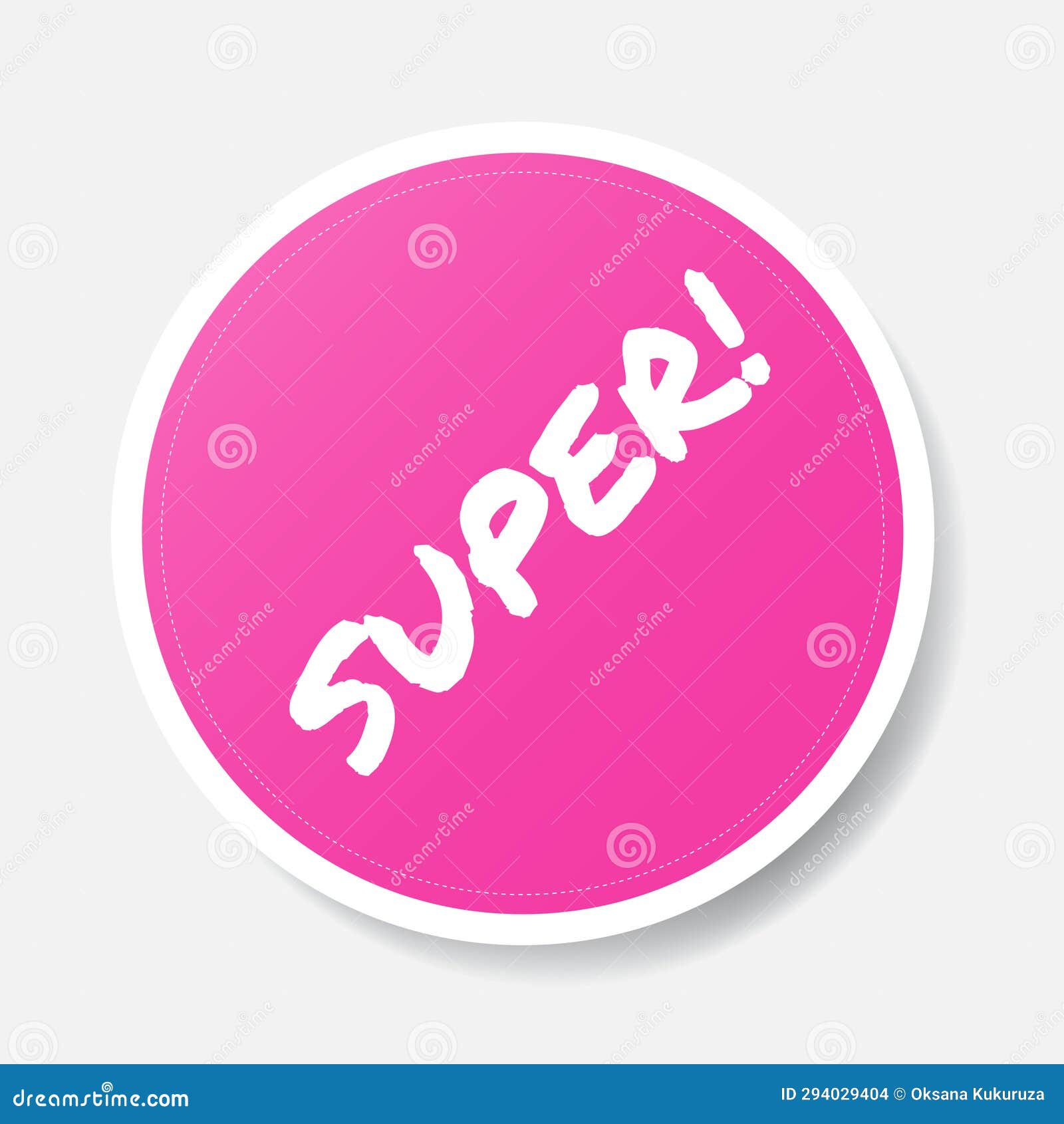 Pink Color Circle Shape Sticker with Positive Phrase, Vector ...