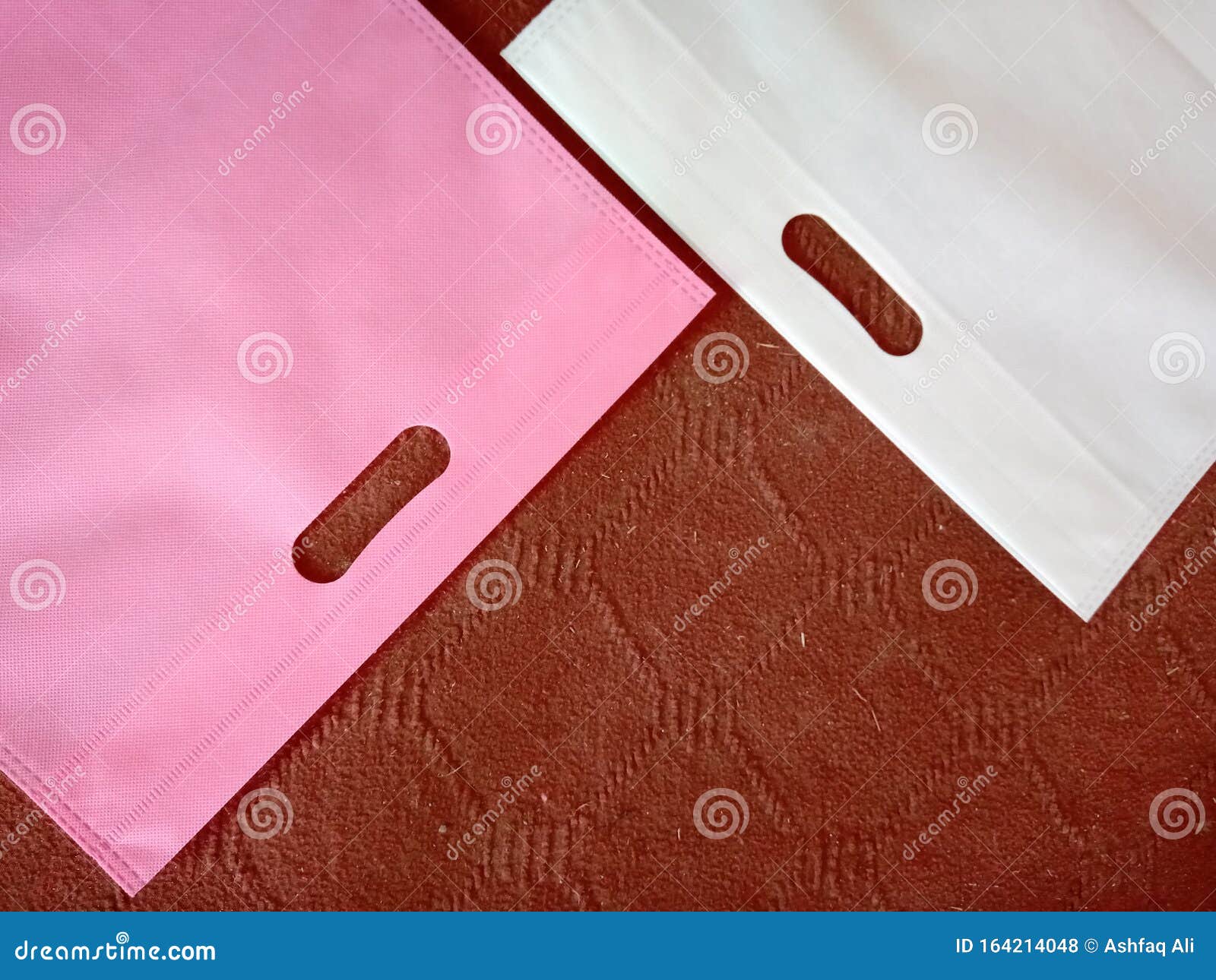 Pink color d cut bags stock photo. Image of bags, white - 164214048
