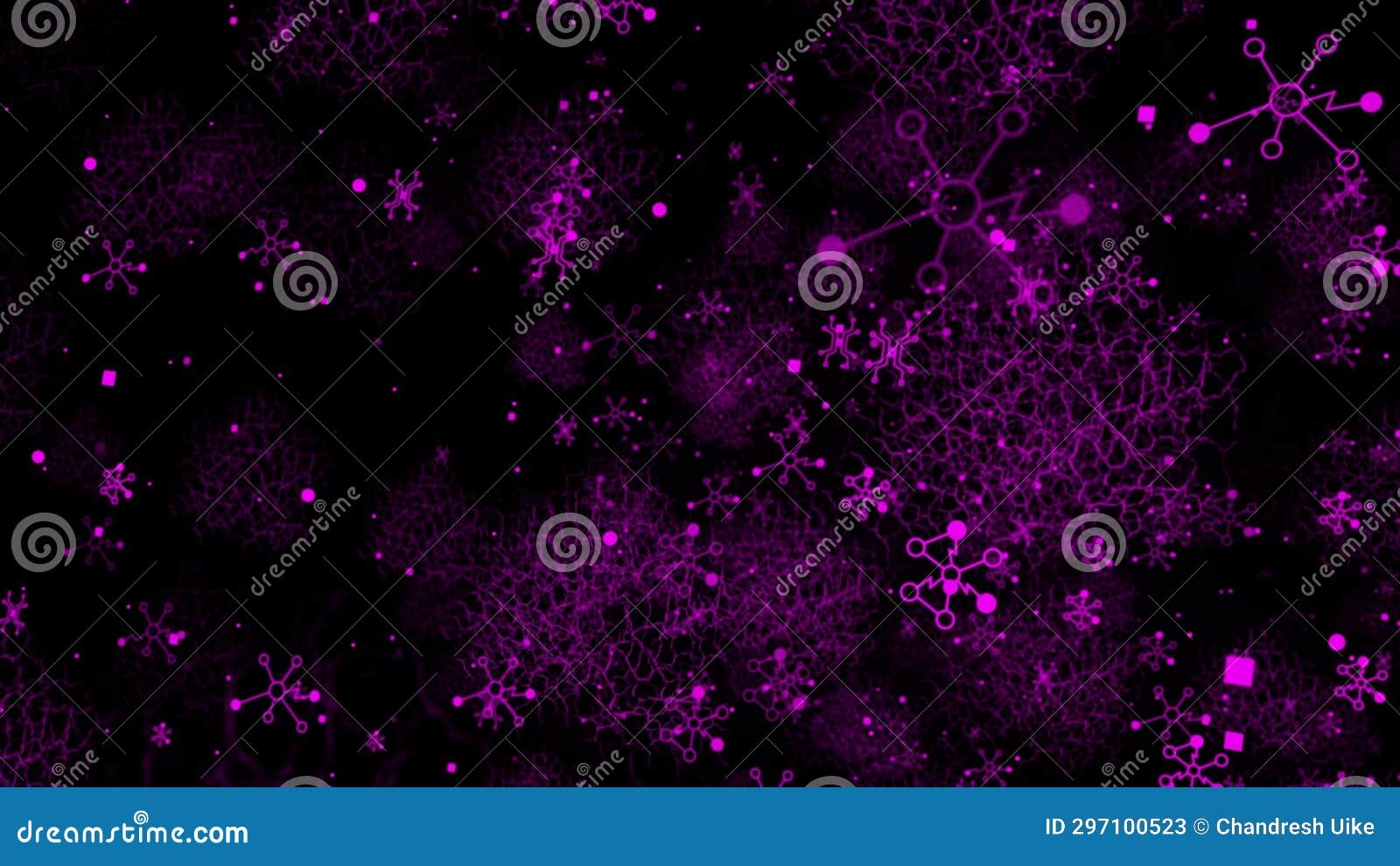 Pink Color 3d Mesh of Tech Elements and Neurons, Technology Background ...