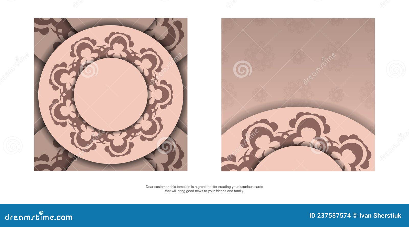 Pink Color Flyer with Indian Pattern for Your Design. Stock Vector ...