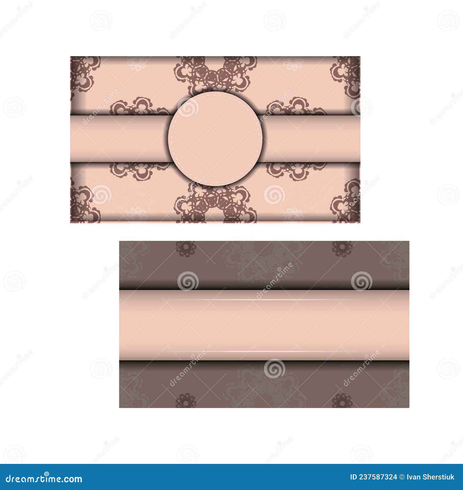 Pink Color Flyer with Luxury Pattern for Your Design. Stock Vector ...