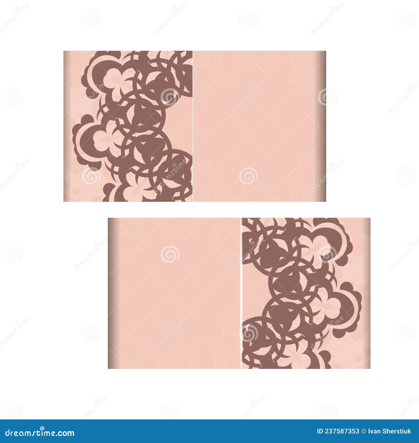 Pink Color Flyer with Vintage Pattern for Your Congratulations. Stock ...