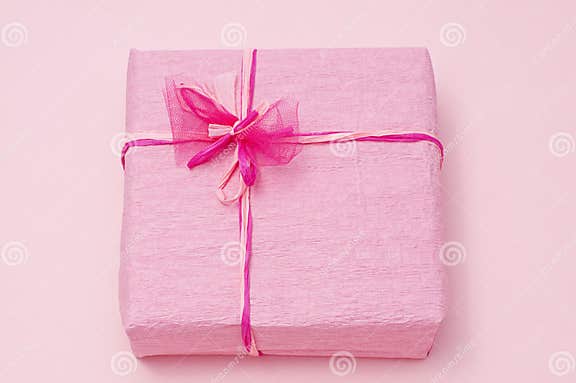 Pink color gift box stock image. Image of ribbon, birthday - 26614305