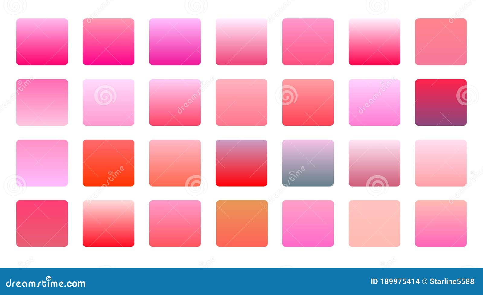 Pink Color Gradients Big Set Background Design Stock Vector ...