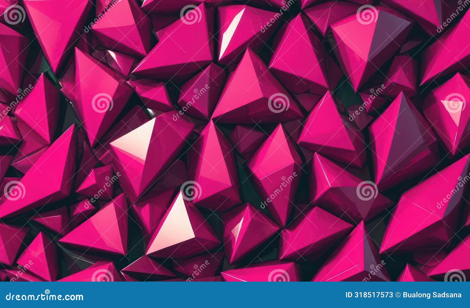 A Pink Color Image with Many Triangles. Stock Illustration ...
