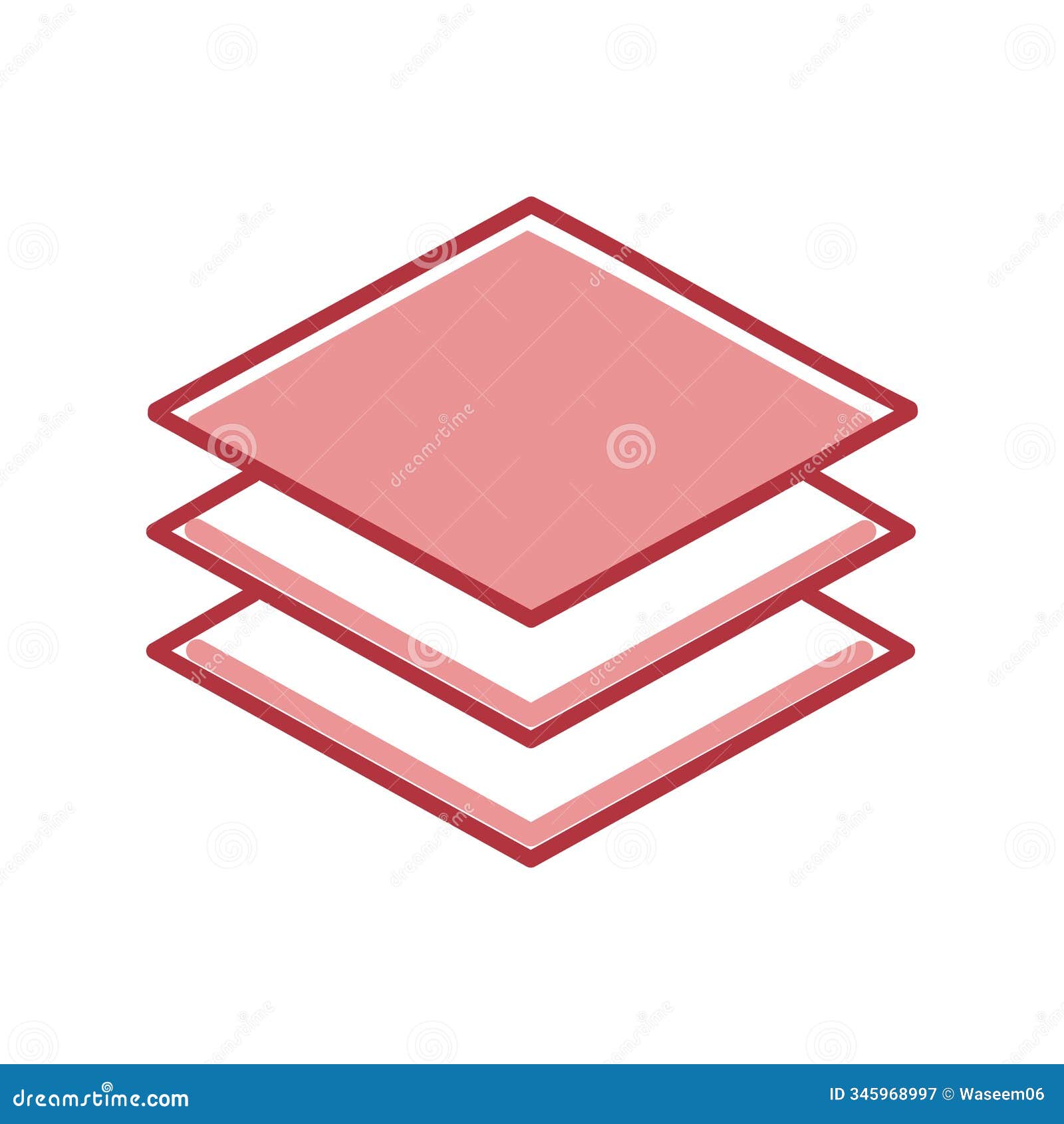 Pink Color Layers Flat Icon Vector Illustration Design. Layer Stack ...