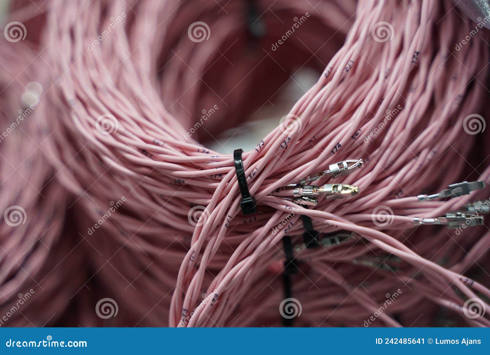 Pink Color Long Electric Cables Stock Image - Image of mixed, types ...