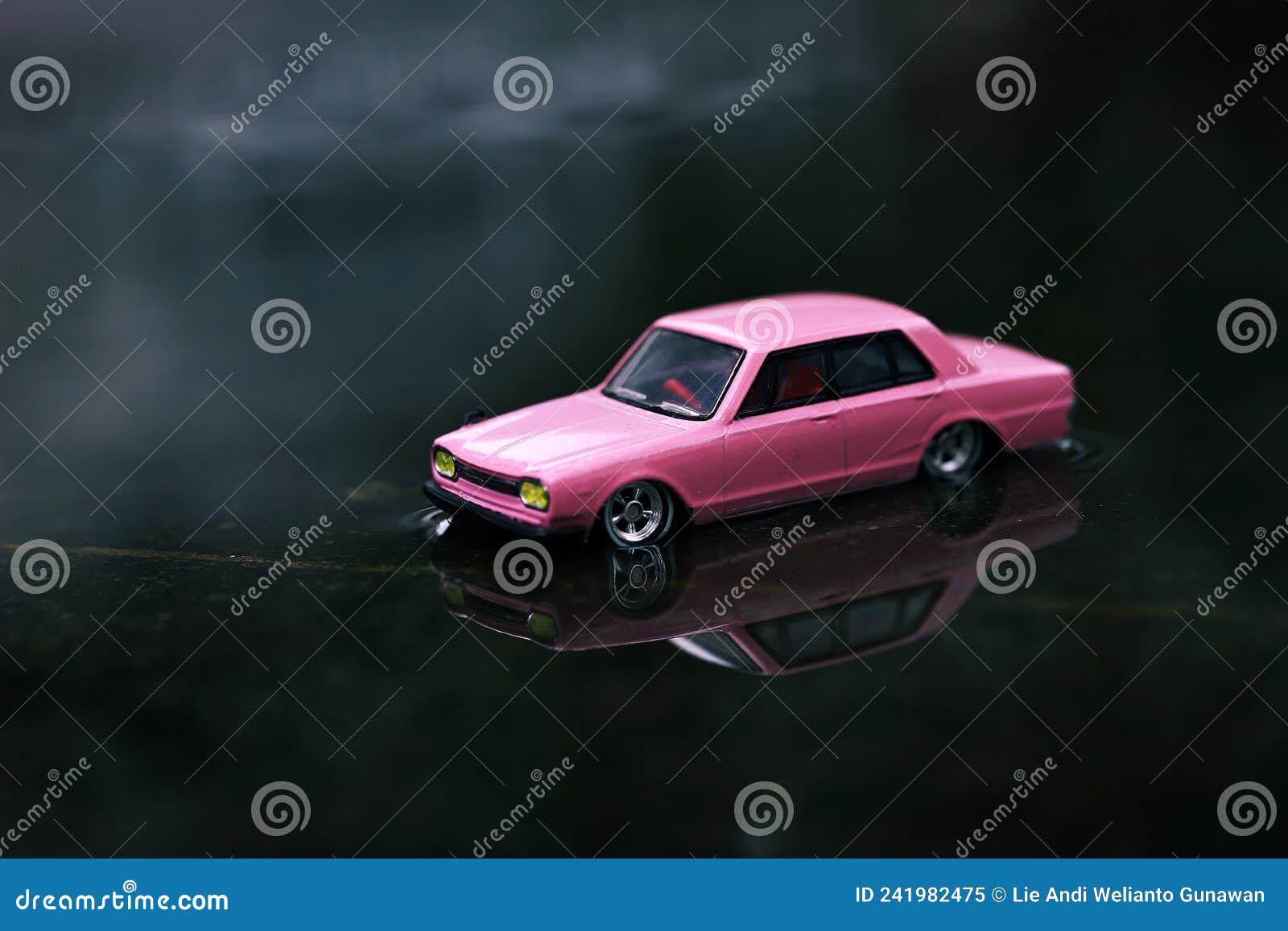 Pink Color Miniature Toy Car with Reflection Stock Image - Image of ...