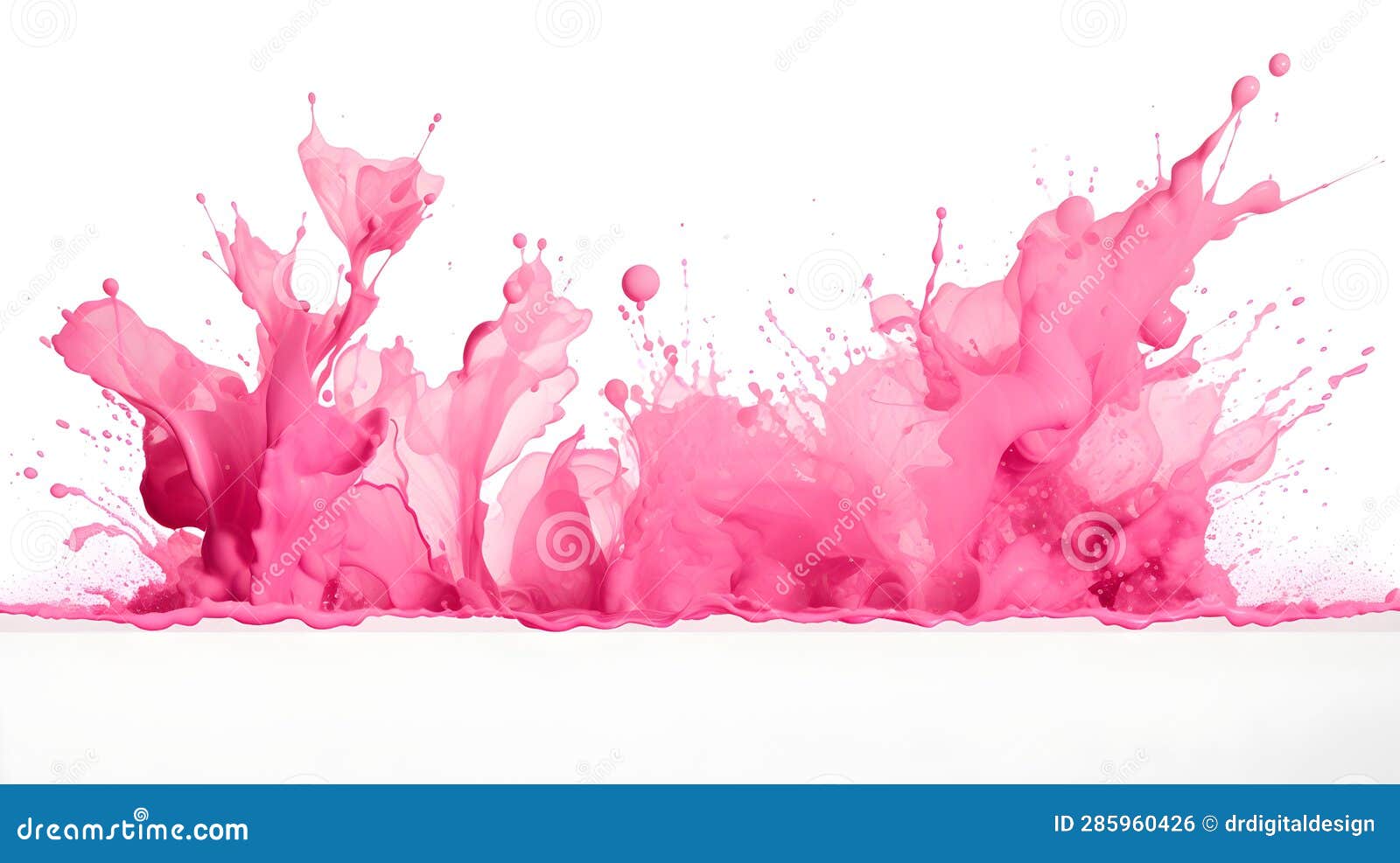 Pink Color Splash on a White Background. Artistic Color Explosion Stock ...