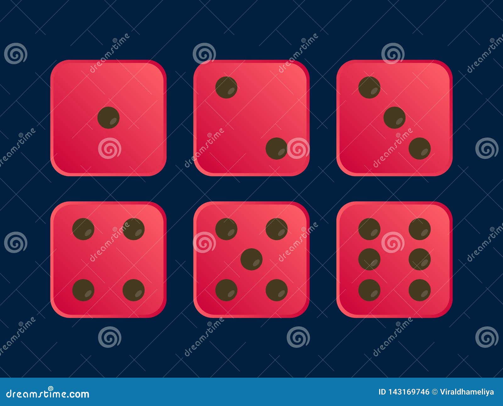 Pink color Vector Dice stock vector. Illustration of game - 143169746