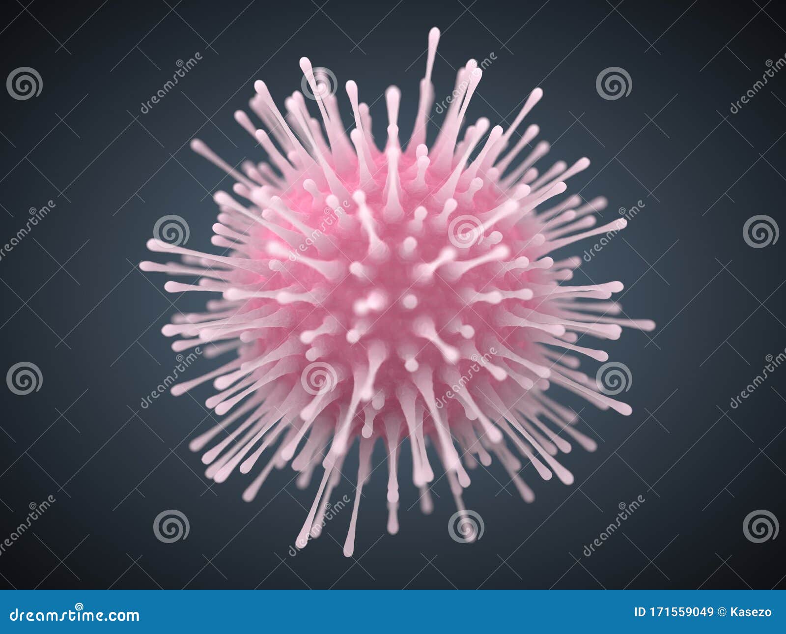 Pink Colored 3d Virus Illustration Stock Illustration - Illustration of ...