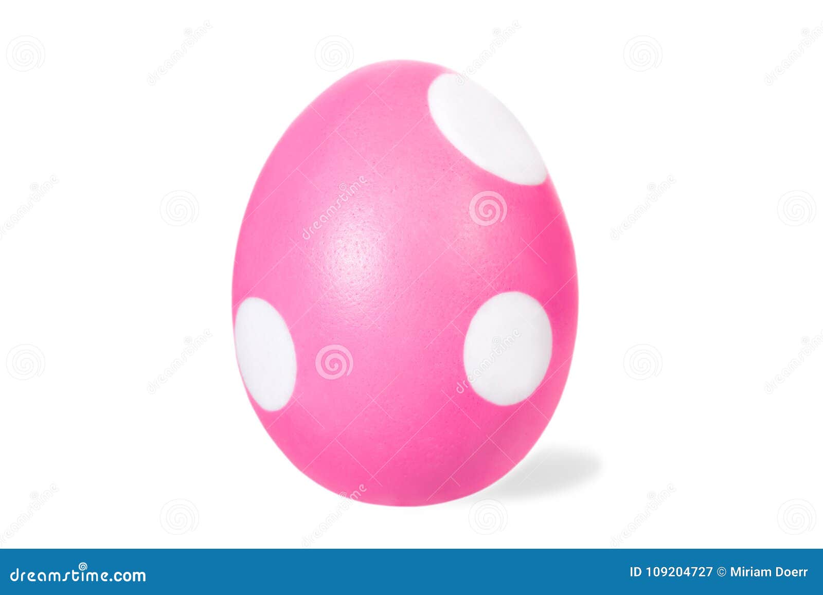 Pink Colored Easter Egg with White Dots, Isolated on White Stock Image ...