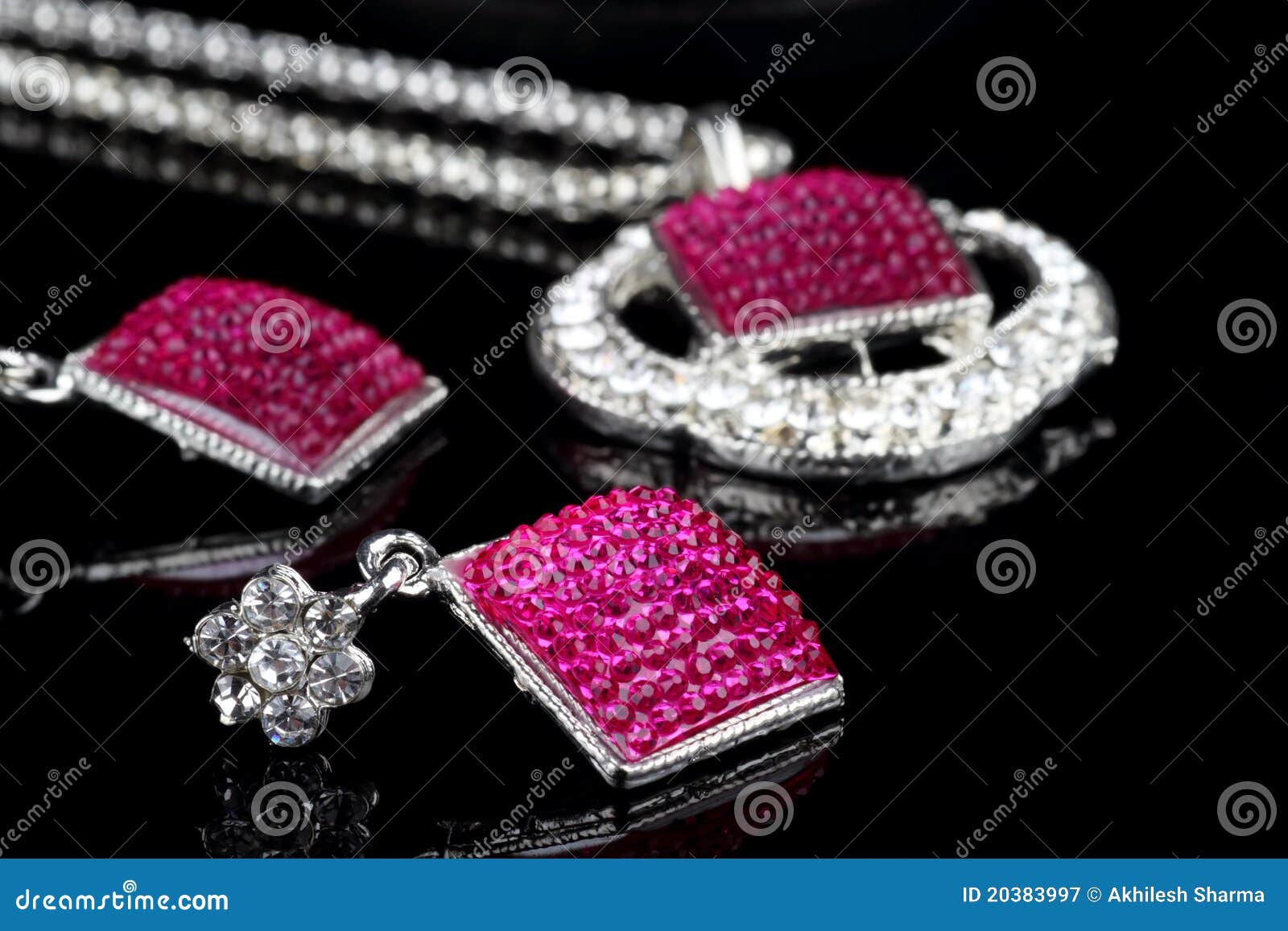 Pink Colored Jewelry Set stock image. Image of expensive - 20383997