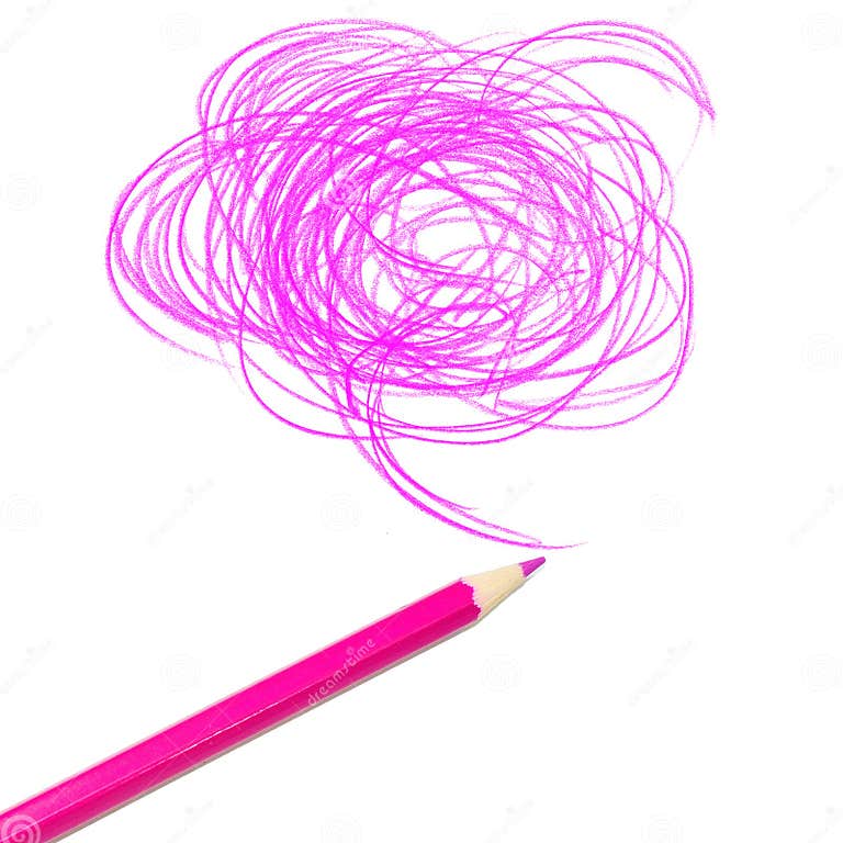 Pink Colored Pencil Drawing Stock Photo - Image of drawing, colour ...